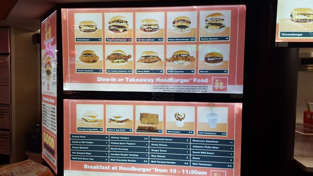 Menu at Hoodburger Northbridge restaurant, Northbridge