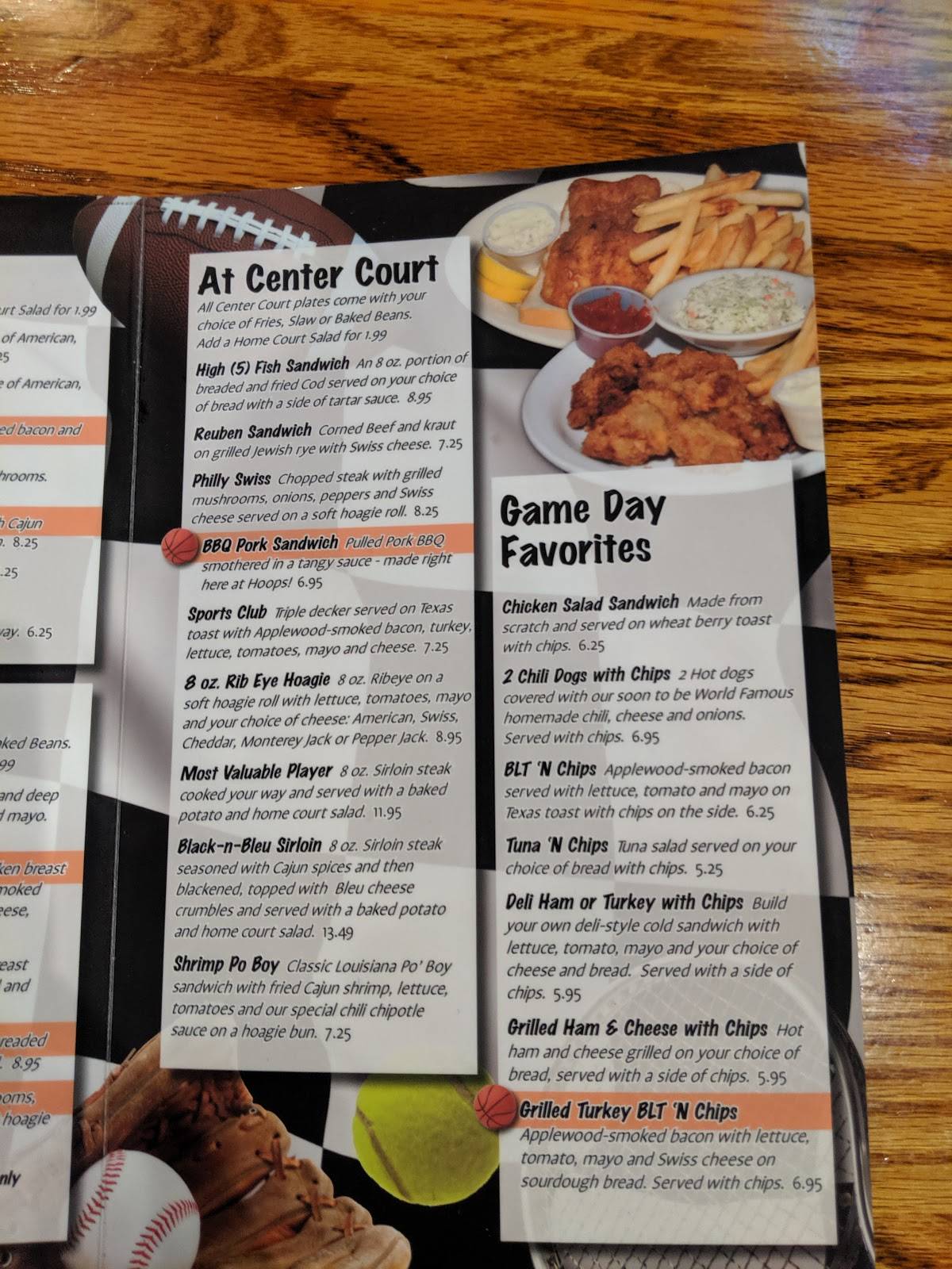 Menu at Hoops Grill & Sports Bar, Louisville, Strawberry Ln