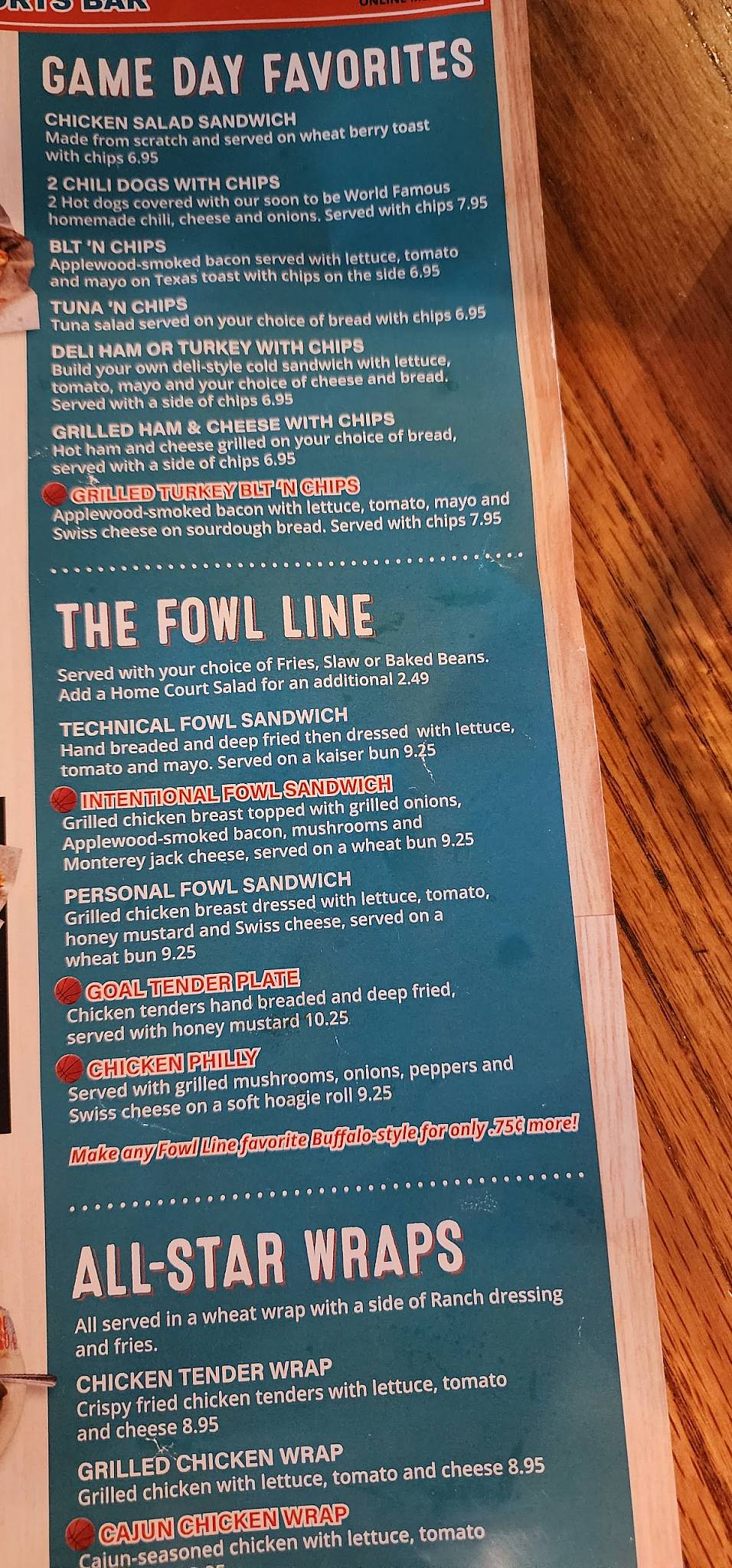 Menu at Hoops Grill & Sports Bar, Louisville, Strawberry Ln