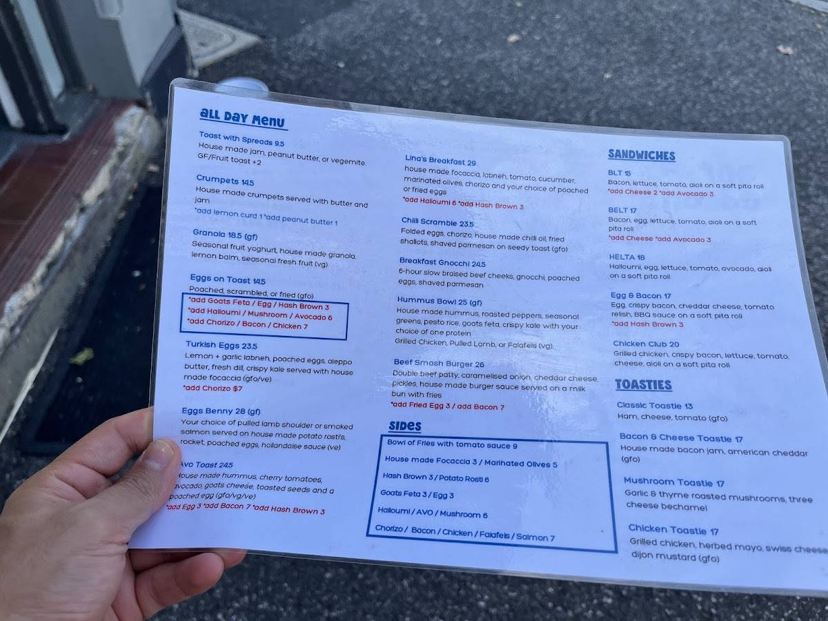 Menu at Hoppa & Joe cafe, Fairfield