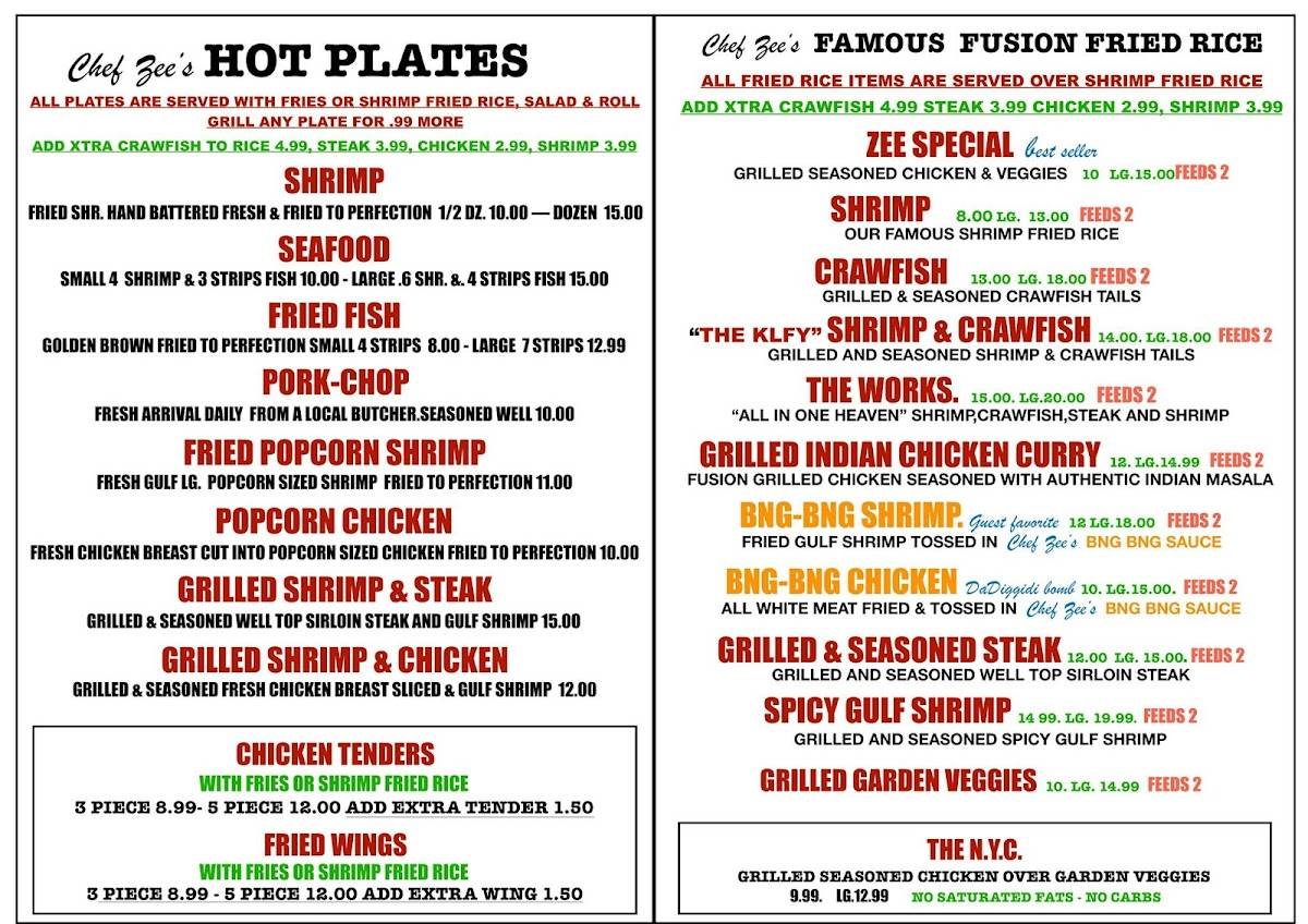 Menu at Hot Food Express pub & bar, Lafayette, Cameron St