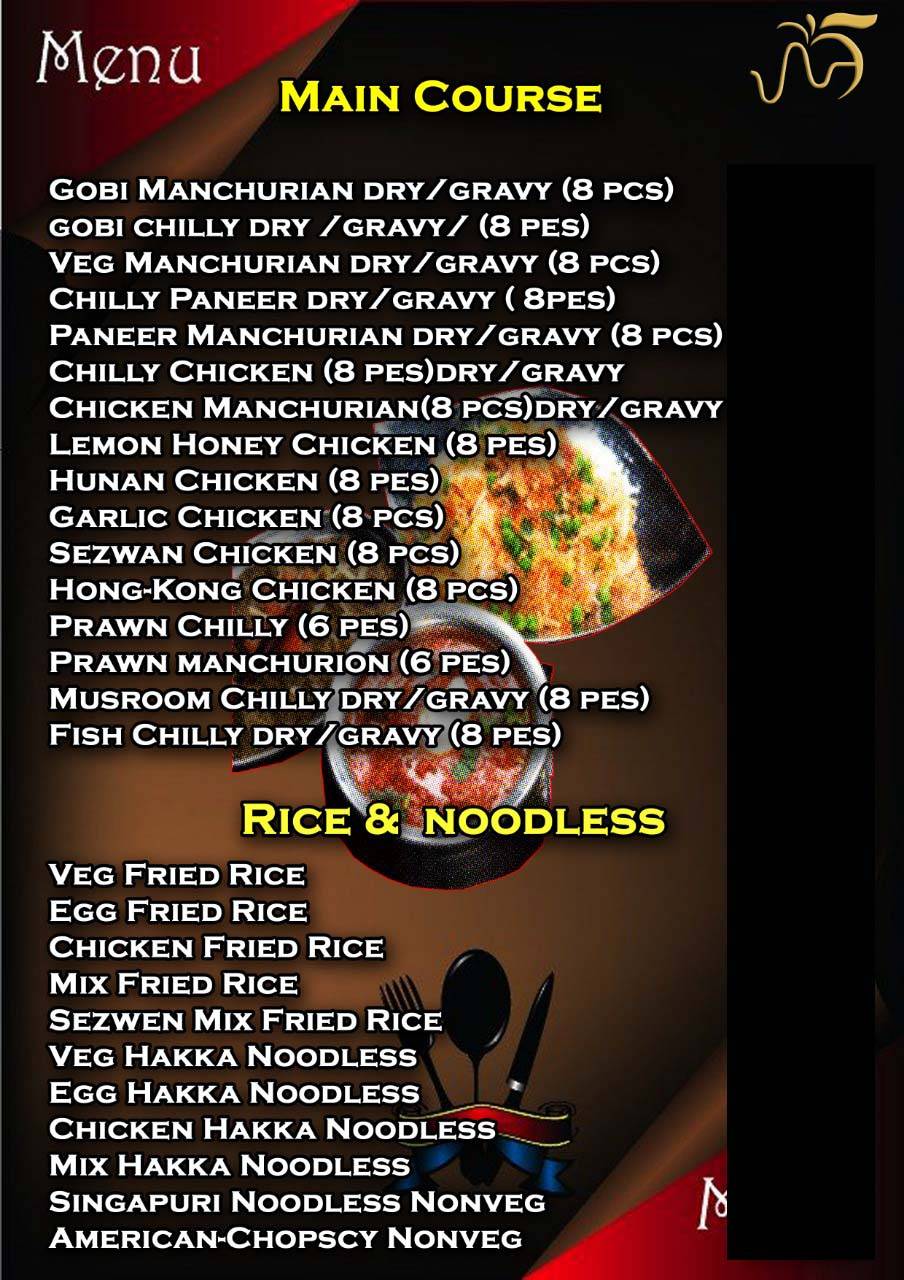 Menu at Hotel Golden Apple, Berhampore