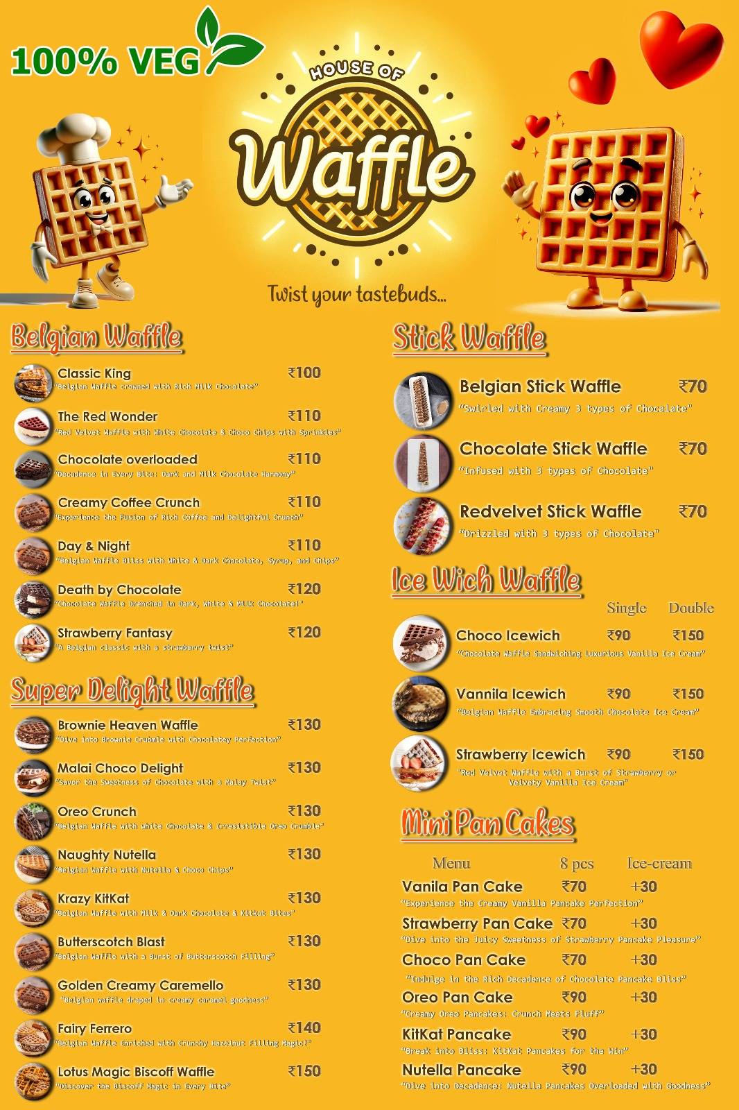 Menu at House Of Waffle, Chennai