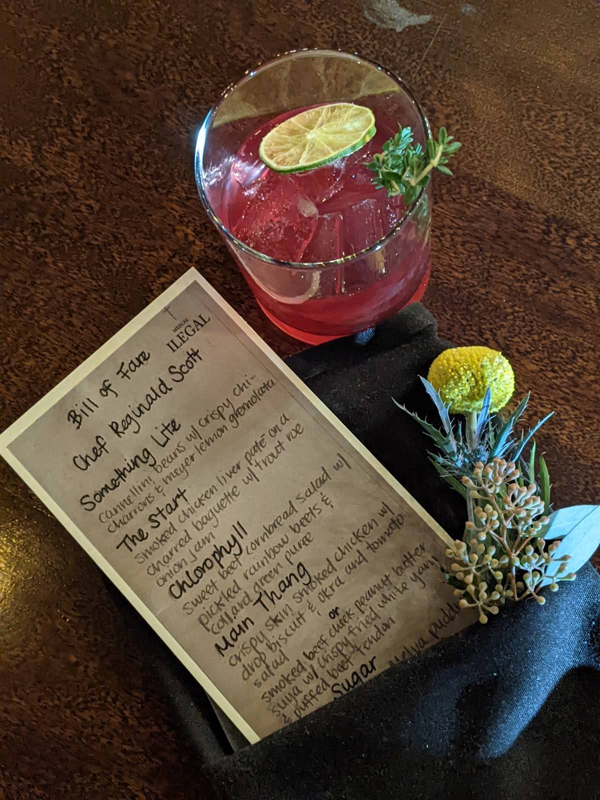 Menu at Kulture restaurant, Houston