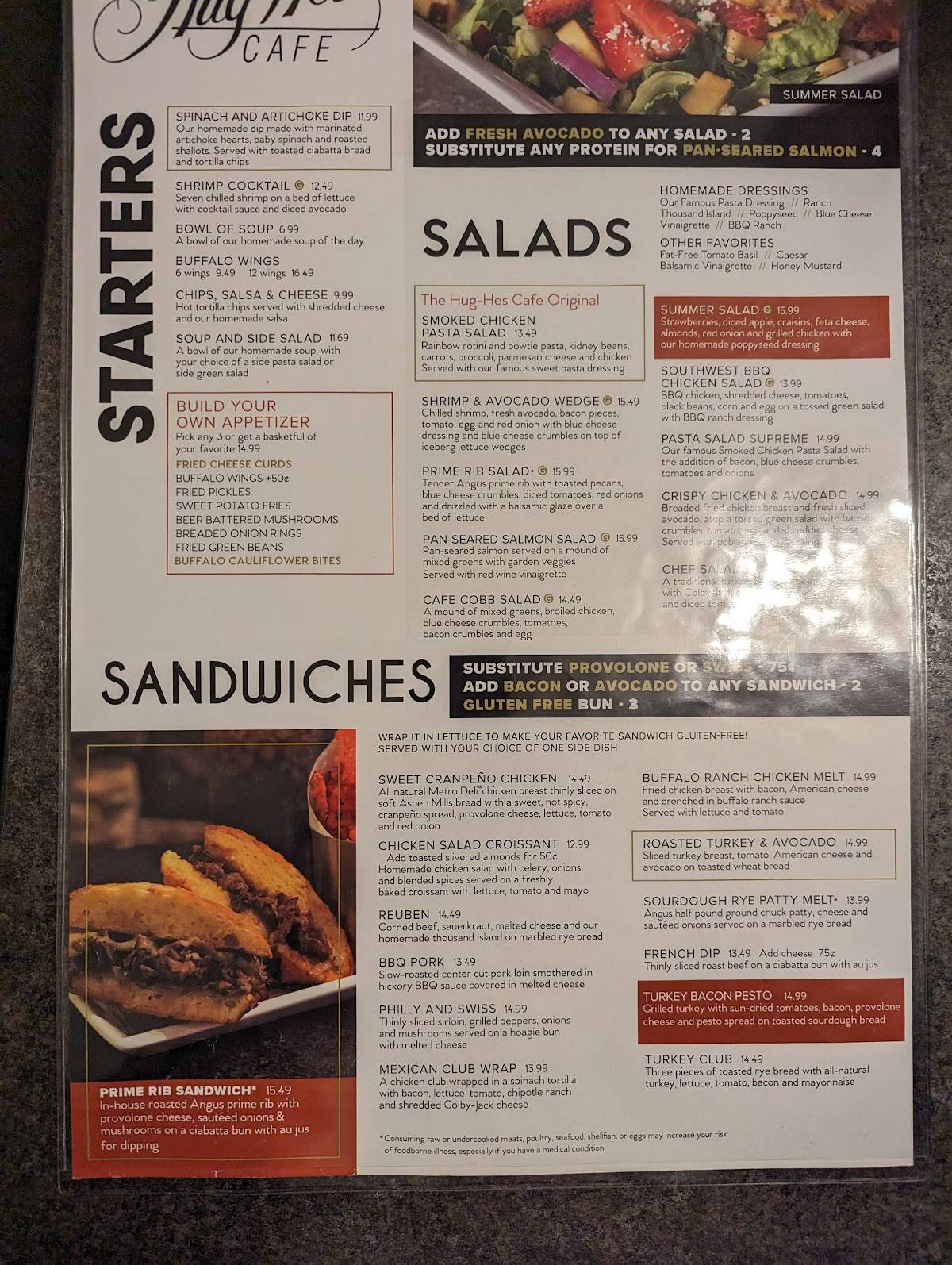 Menu at Hug-Hes American Kitchen and Catering cafe, Ogden, E 4800 S