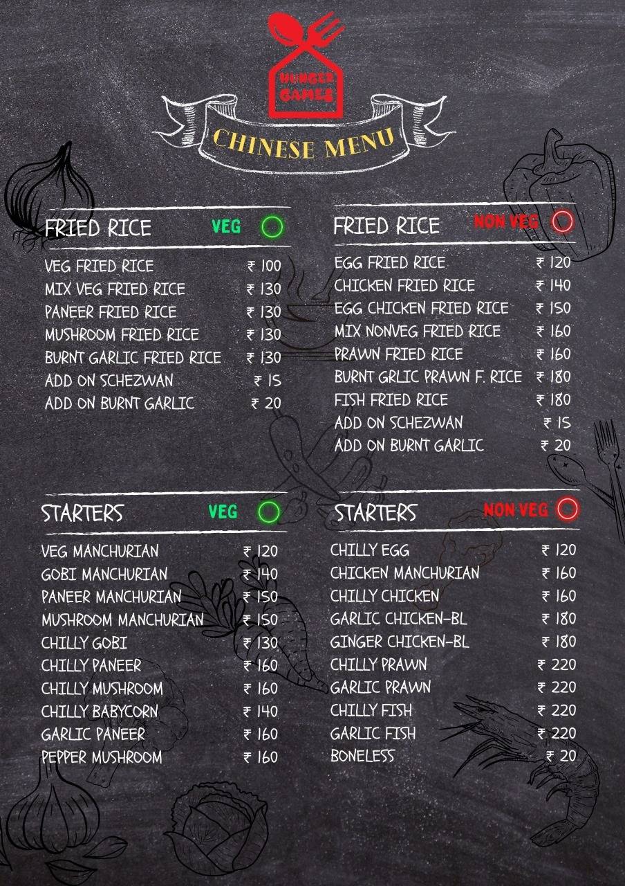 Menu at Hunger Games - Hunger का Gameover @ Kalinga Nagar, Bhubaneswar