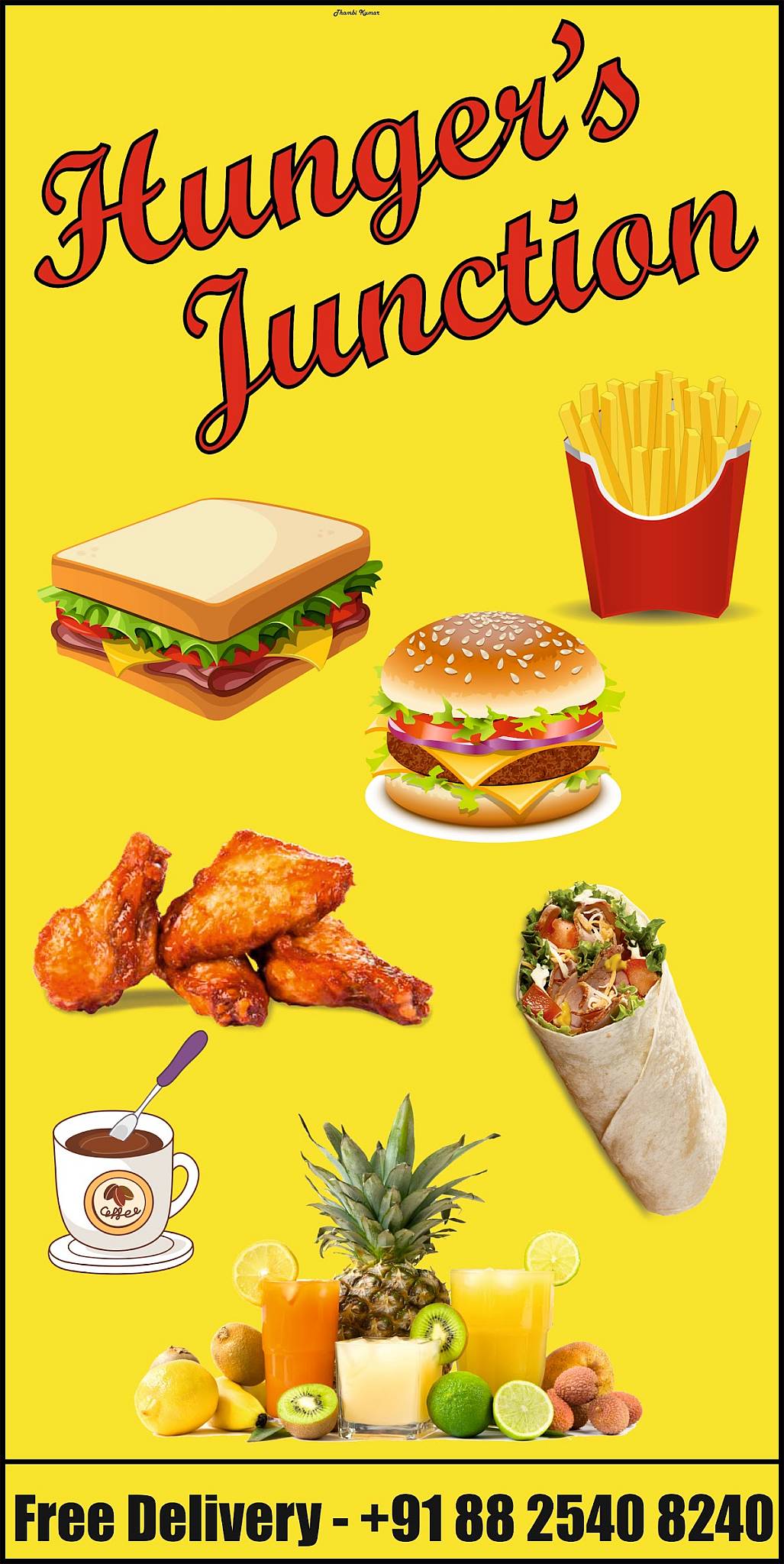 Menu at Hunger's Junction, Coimbatore