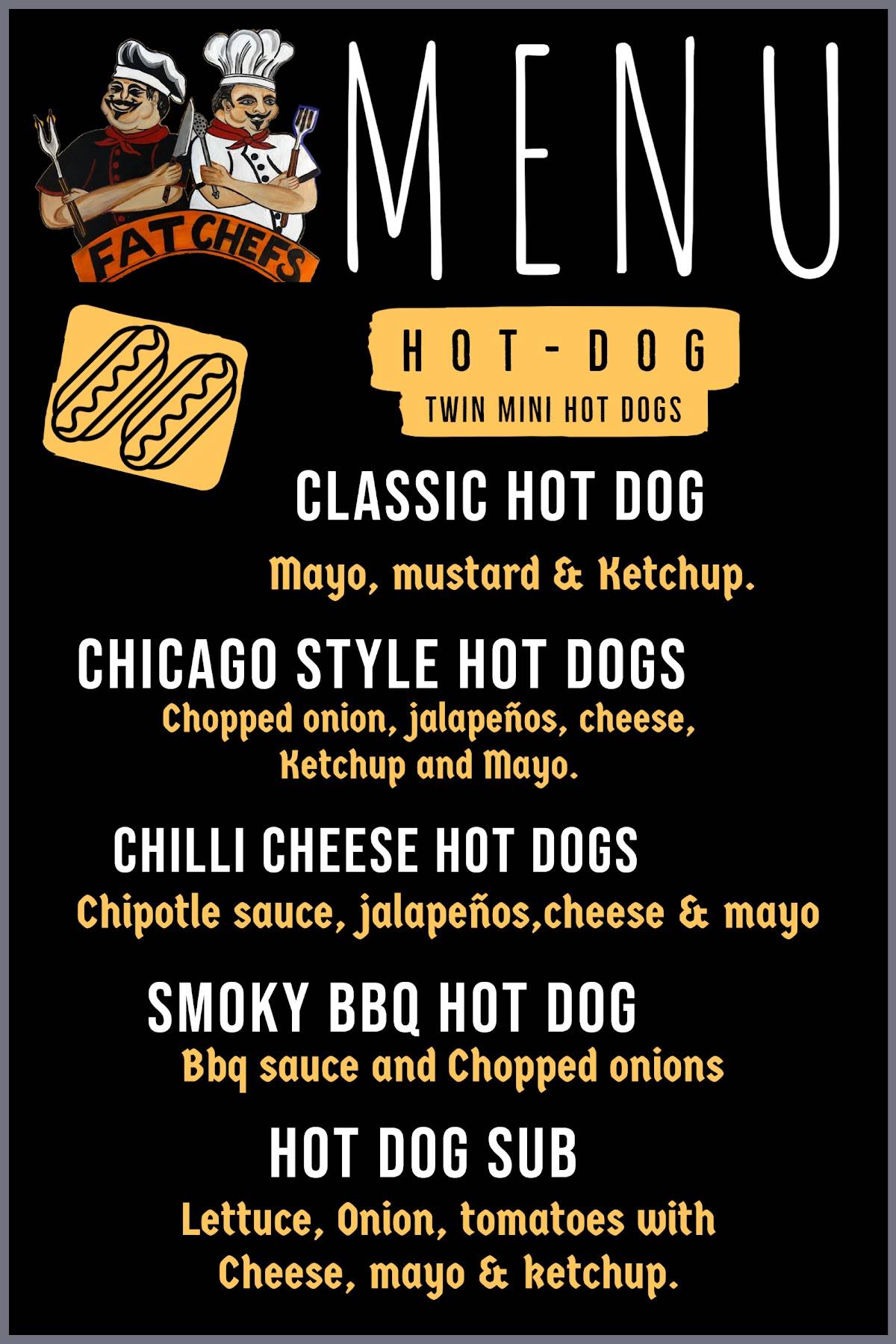 Menu at Fat Chefs, Hyderabad, The alley-drive in