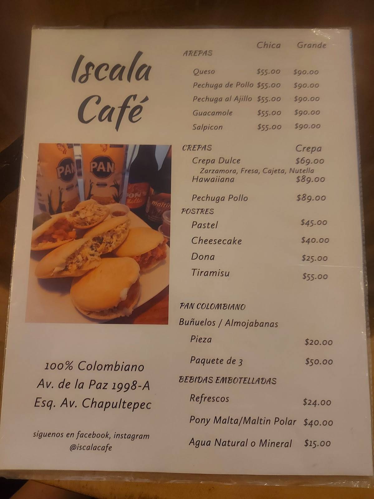Carta de ISCALA CAFE 100% COLOMBIANO - EXPENDIO - CAFÉ DE COLOMBIA ...