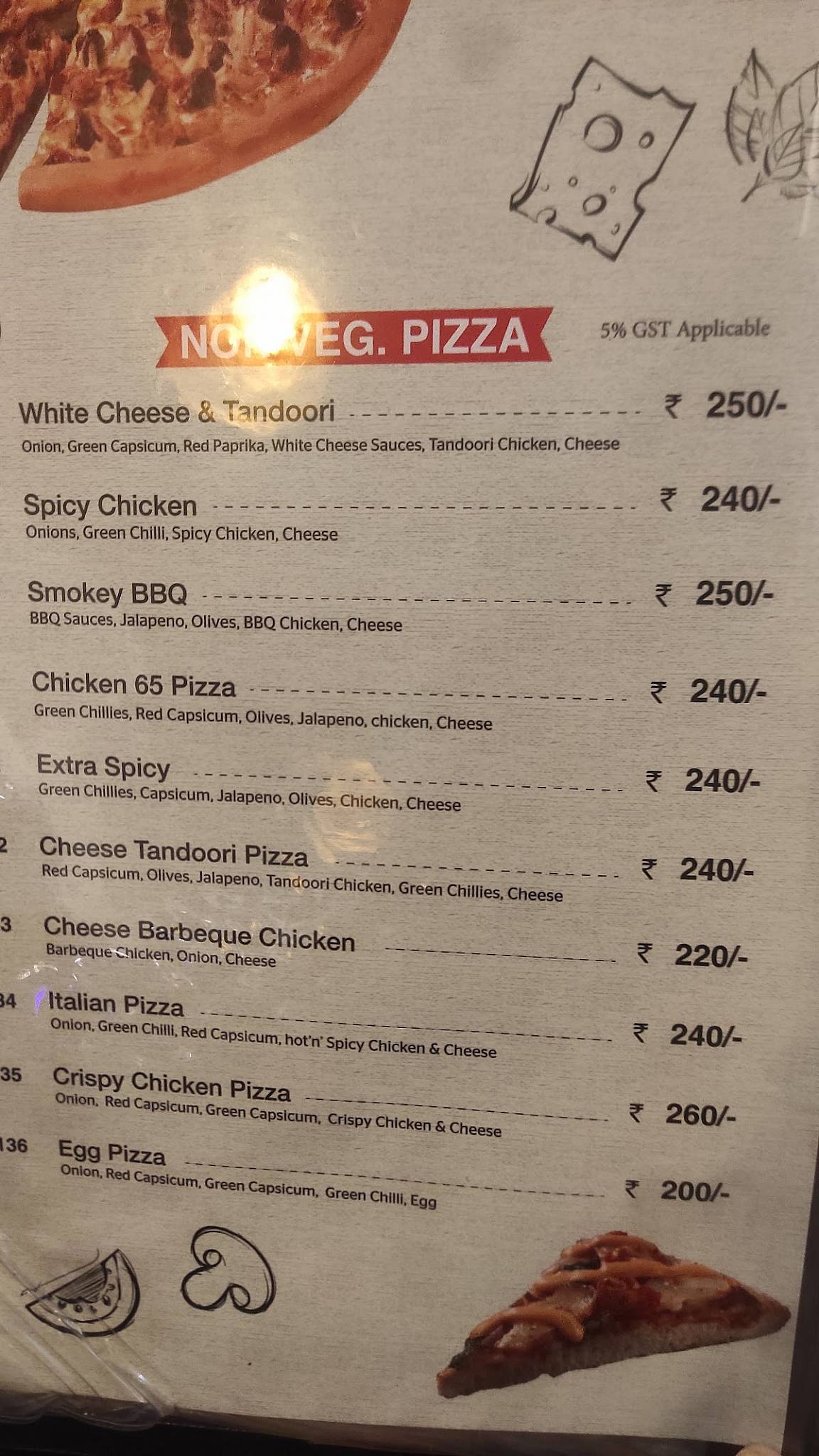 Menu at Ice Magic, Guntur, arundelpet