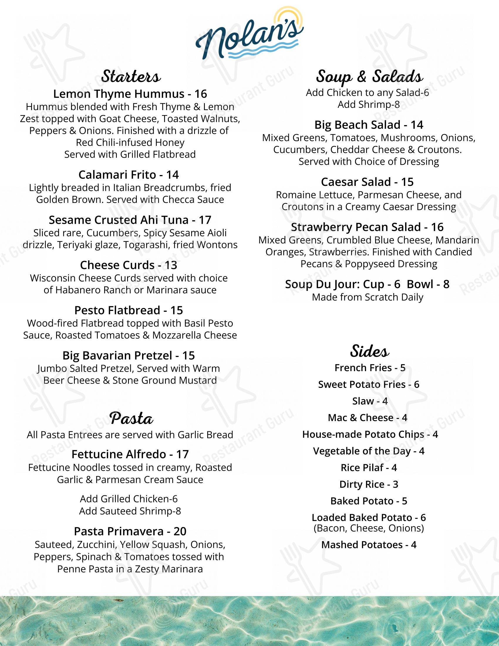 Menu at Illinois Beach Hotel, Zion