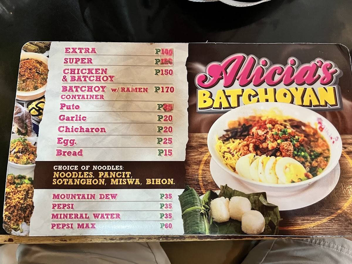 Menu at Alicia's Restaurant & Catering, Iloilo City