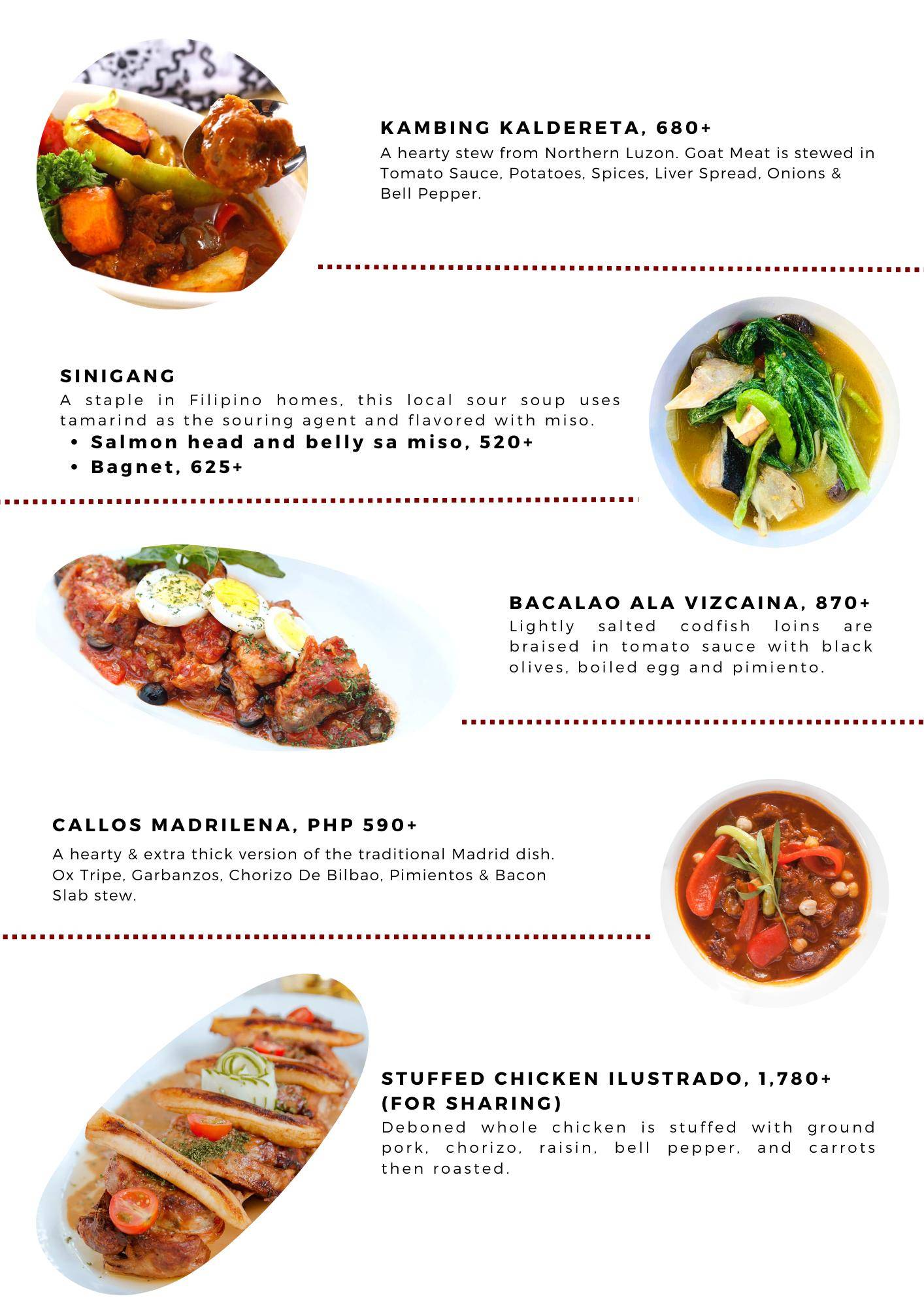 Menu at Ilustrado Restaurant, Manila, two-way