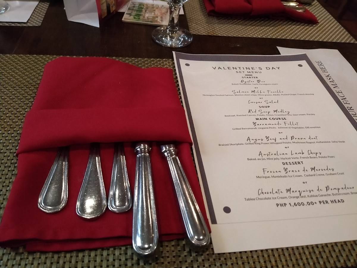 Menu at Ilustrado Restaurant, Manila, two-way