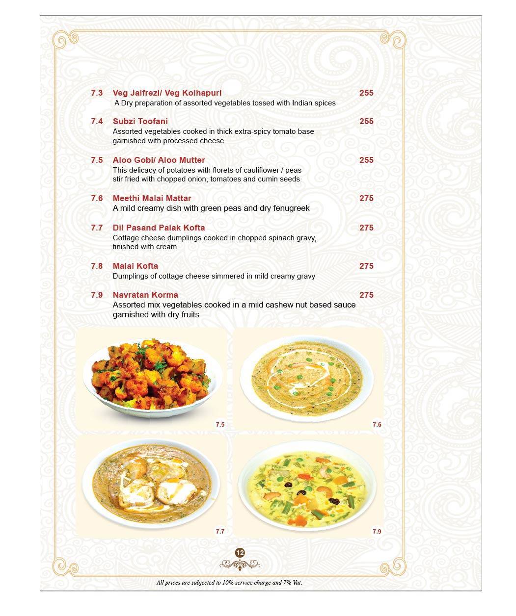Menu at The Indian Hut Restaurant - Silom, Bangkok
