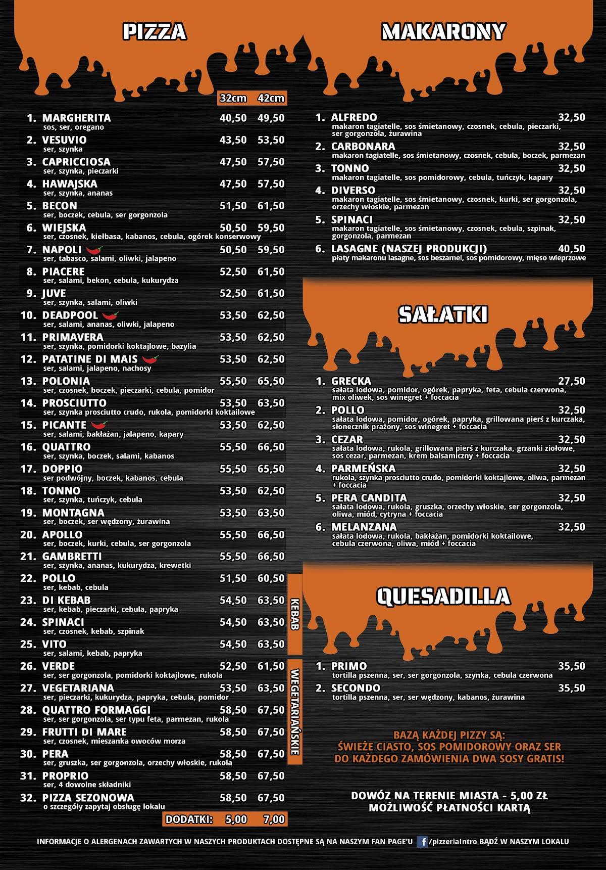 Menu At Intro Pizzeria Rawa Mazowiecka