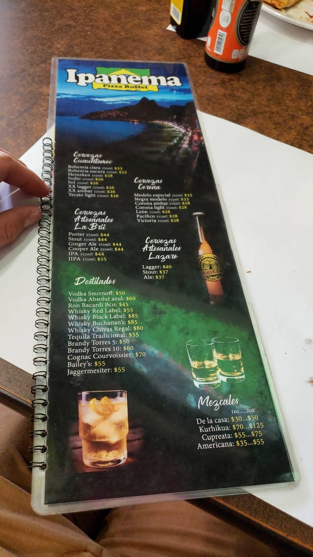 Menu at Ipanema pizzeria, Morelia, Av Francisco I. Madero Ote 125