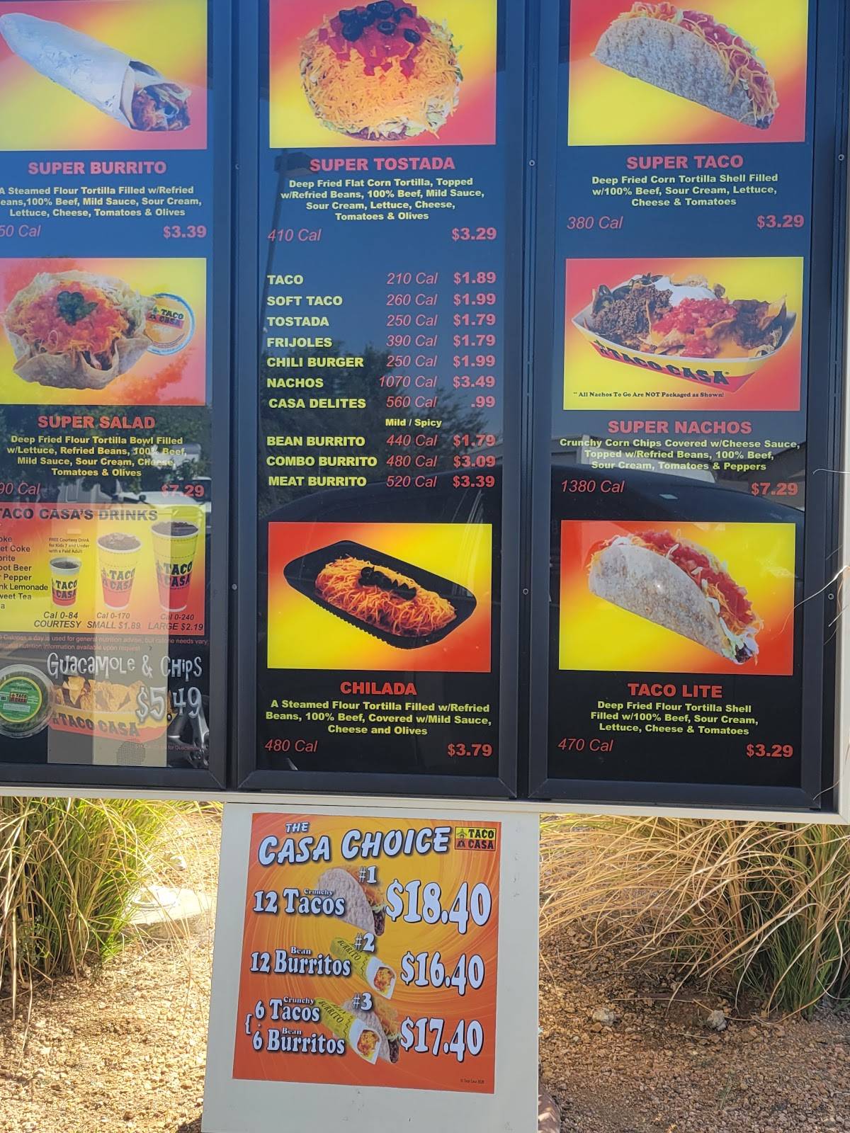 Carta del restaurante Taco Casa, Irving, W Airport Fwy