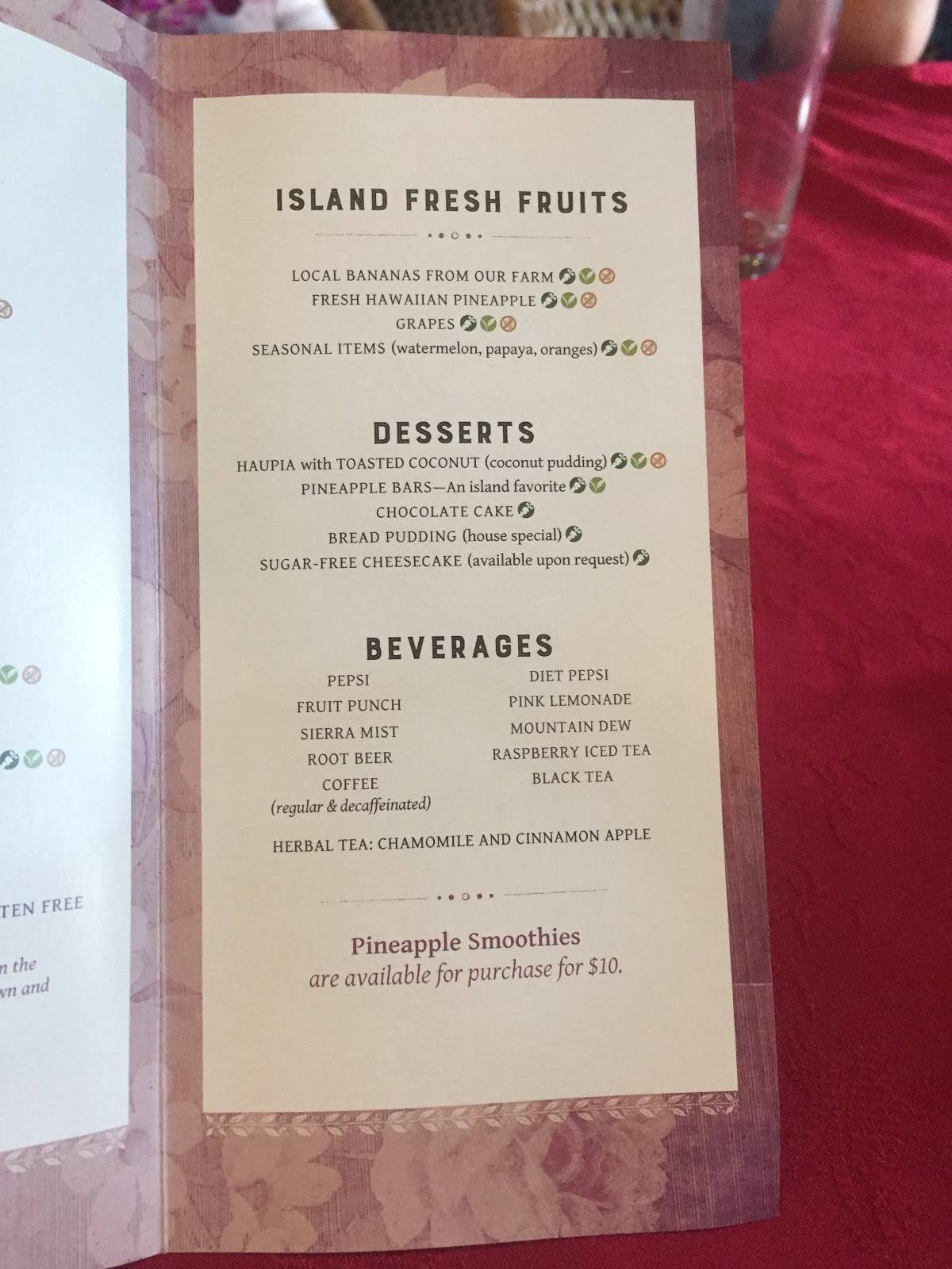 Menu at Island Buffet and Prime Dining restaurant, Laie