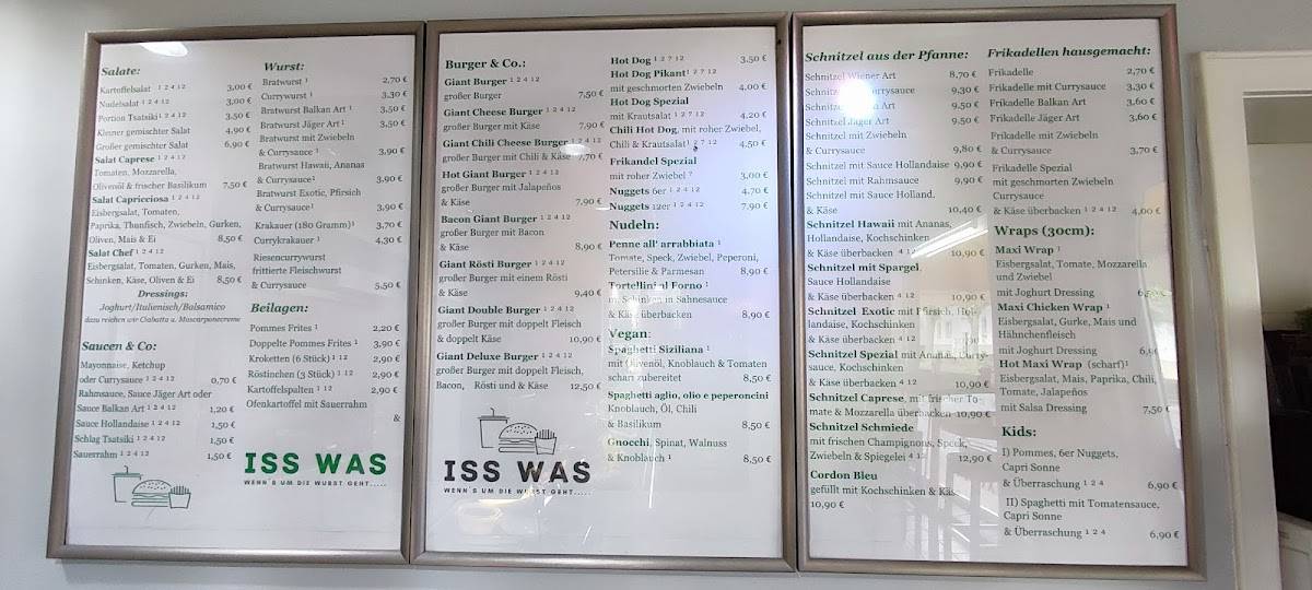 Speisekarte von Iss was restaurant, Fröndenberg/Ruhr