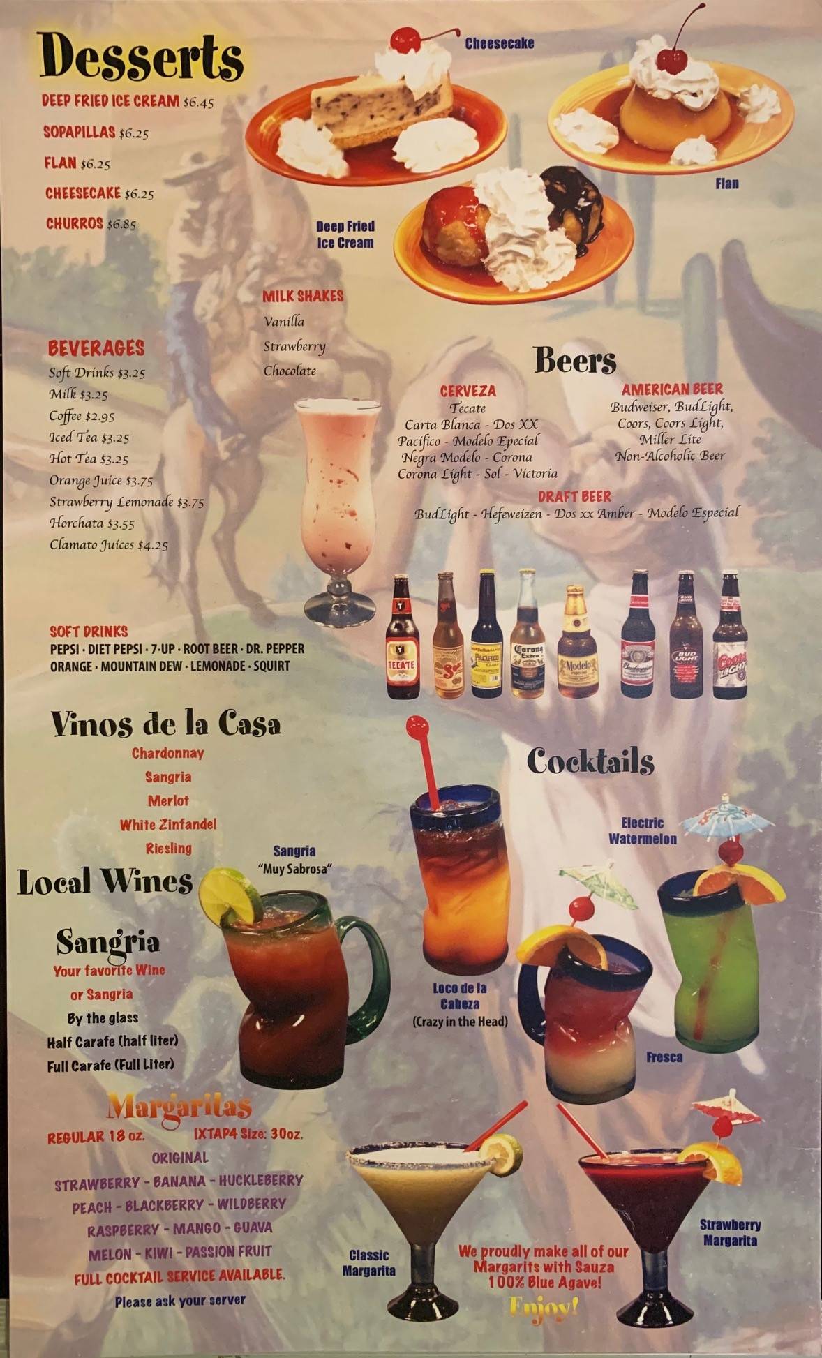 Menu at Ixtapa Mexican Restaurant, Hermiston