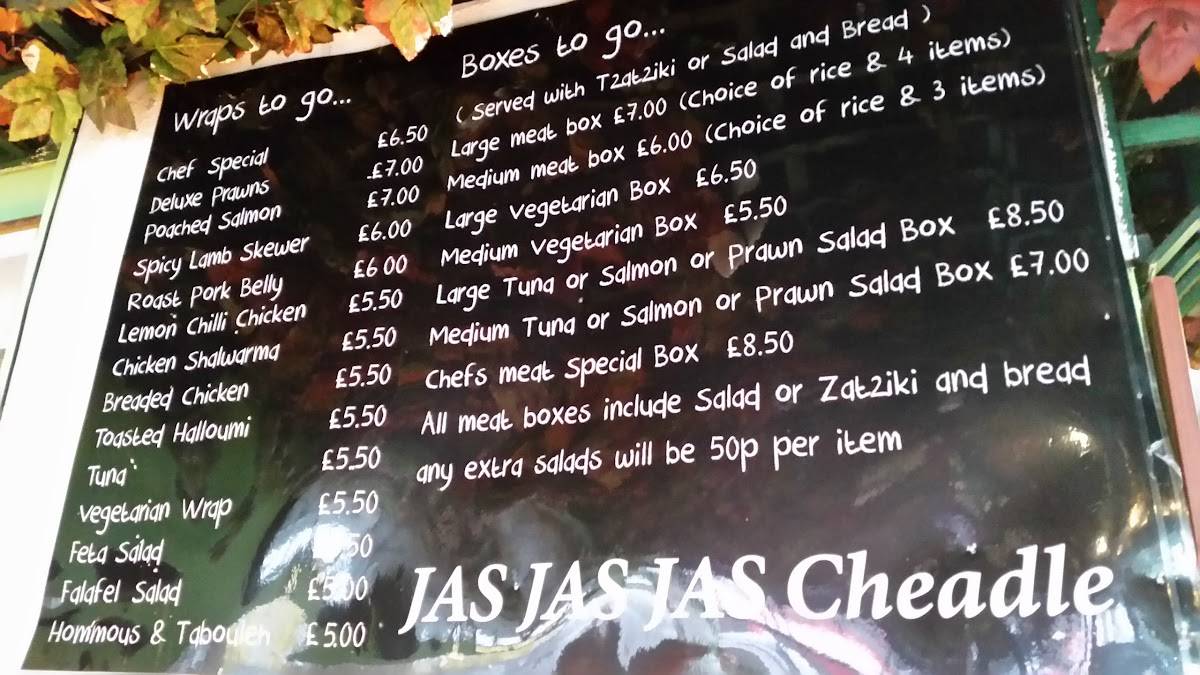 Menu at JAS JAS JAS restaurant, Cheadle