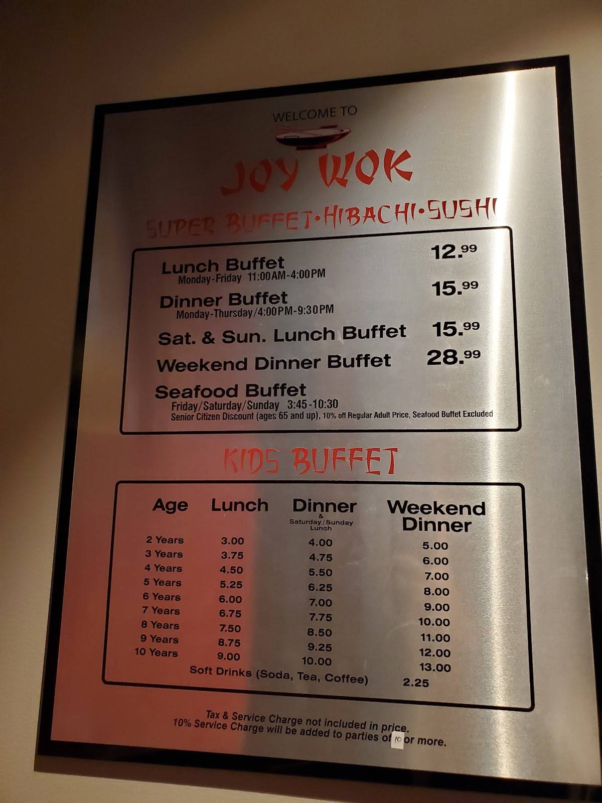 Menu at JOY WOK Super Buffet - Overland Park restaurant, Overland Park ...