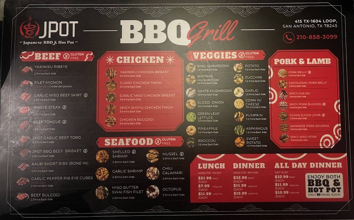 Carta de barbacoa JPOT, San Antonio
