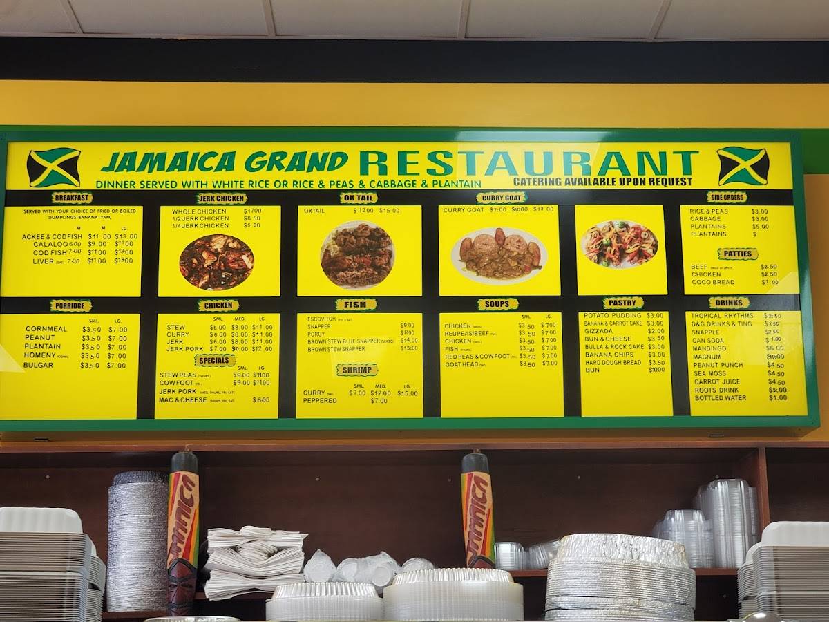 Menu at Jamaica Grand Restaurant, Amityville