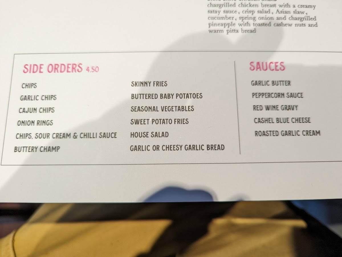 Menu at Jamaica Inn pub & bar, Bangor