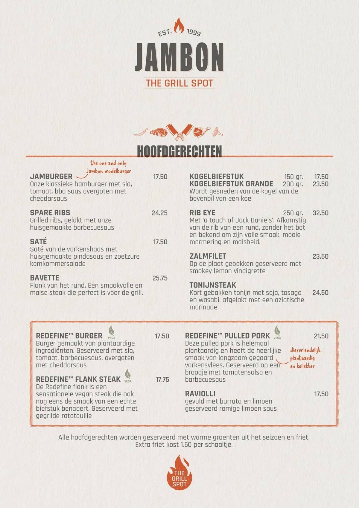 Menu at Jambon, The Grill Spot Restaurant & Hotel, Uden