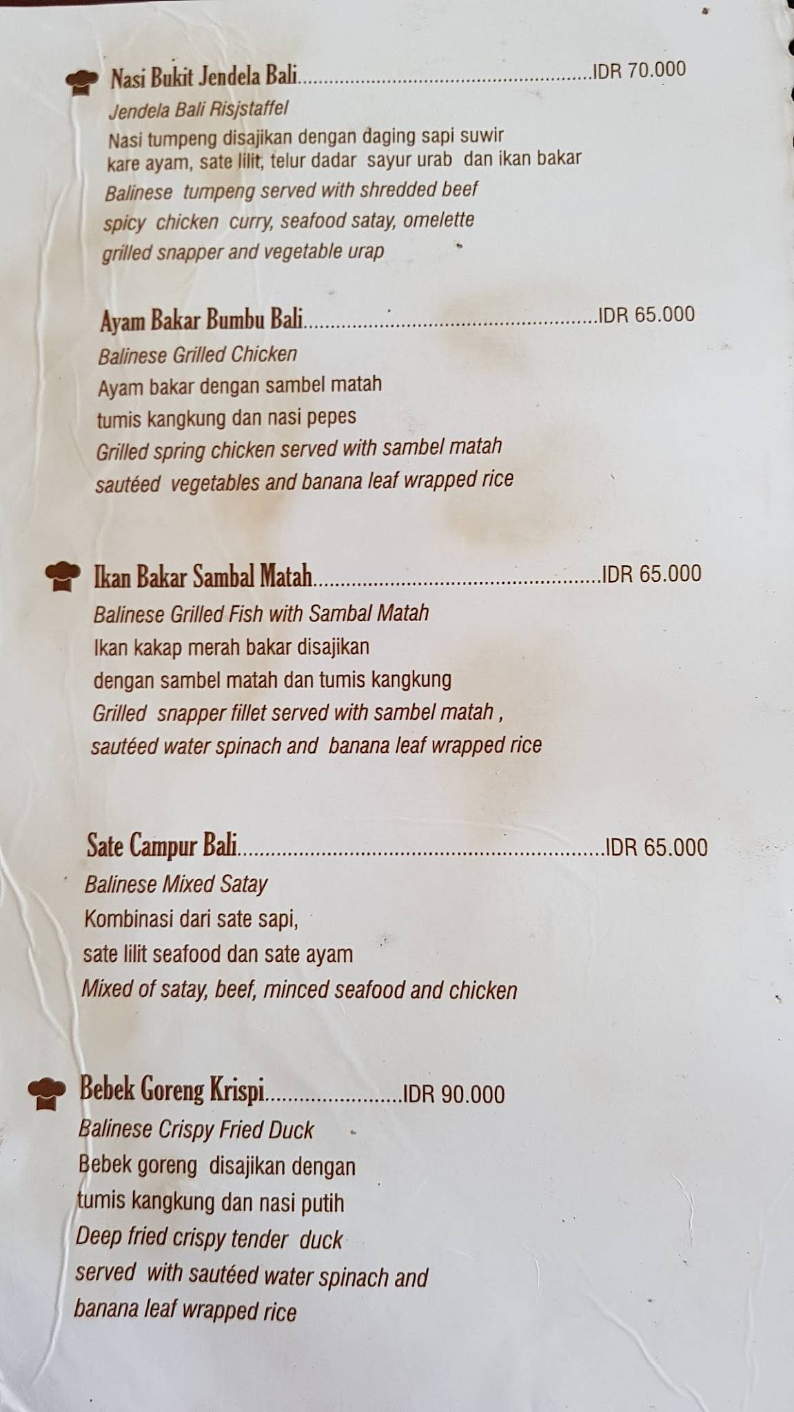 Menu at Jendela Bali The Panoramic Resto restaurant, Kuta Selatan ...