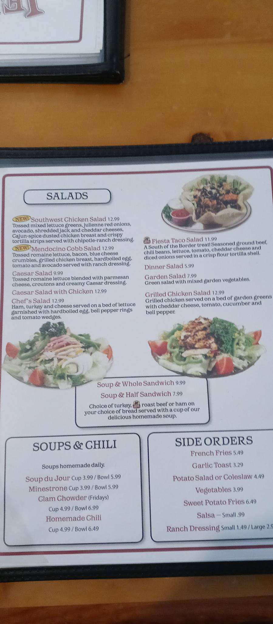 Menu at Jensen's Restaurant, Ukiah