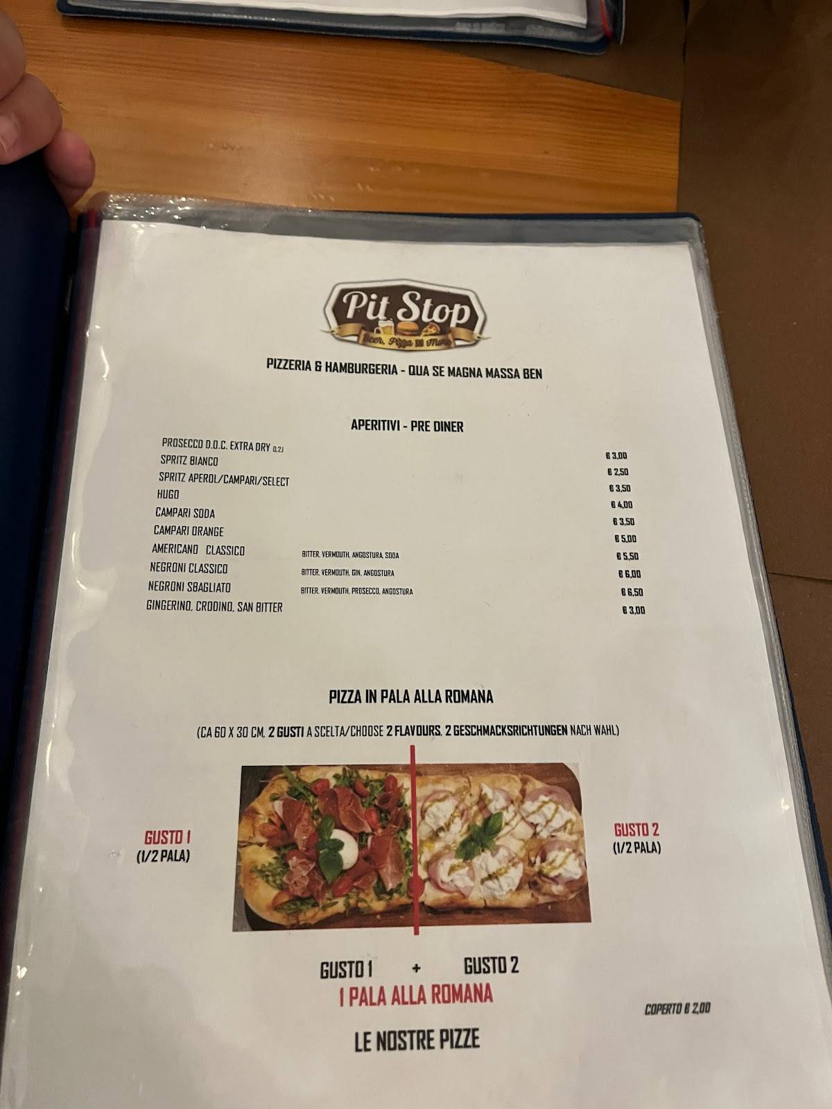 Speisekarte von Pit Stop restaurant, Lido di Jesolo