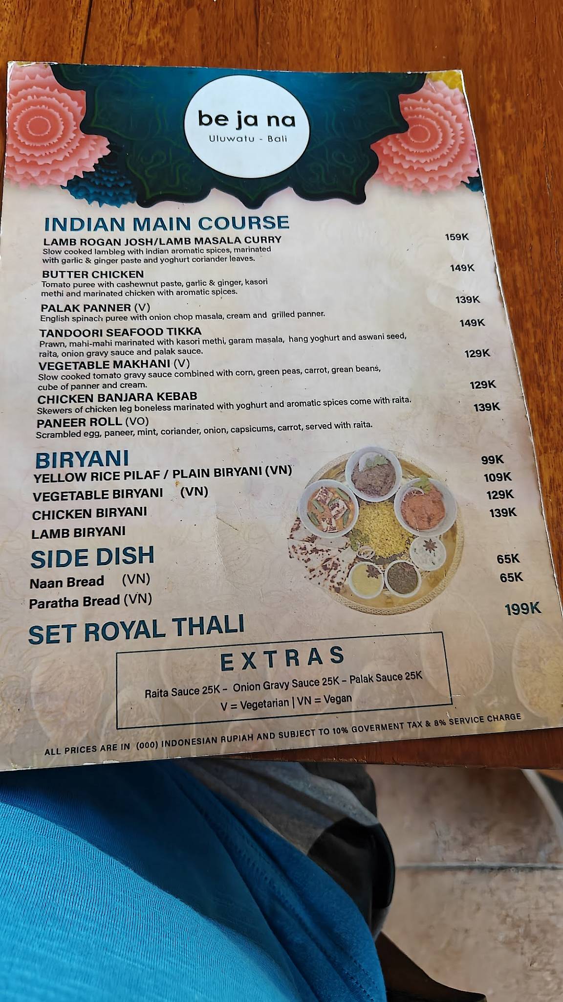Menu at Warung Bejana Uluwatu restaurant, Pecatu, Kawasan Wisata Luar ...