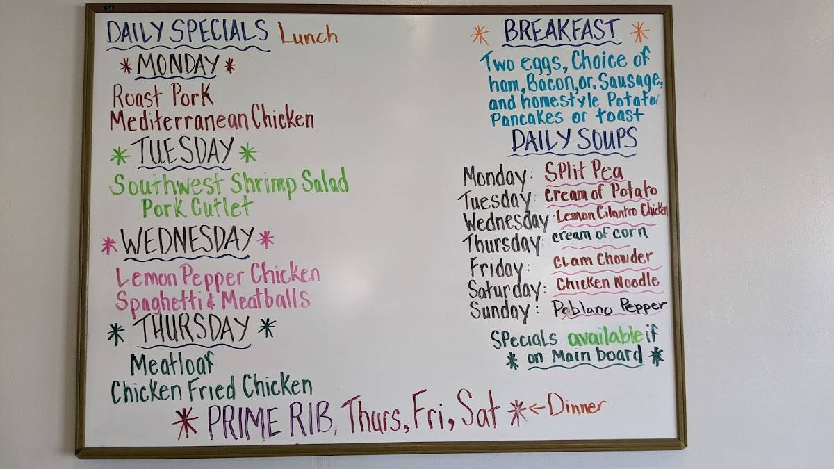 Menu at Jim's Family Restaurant, Tooele