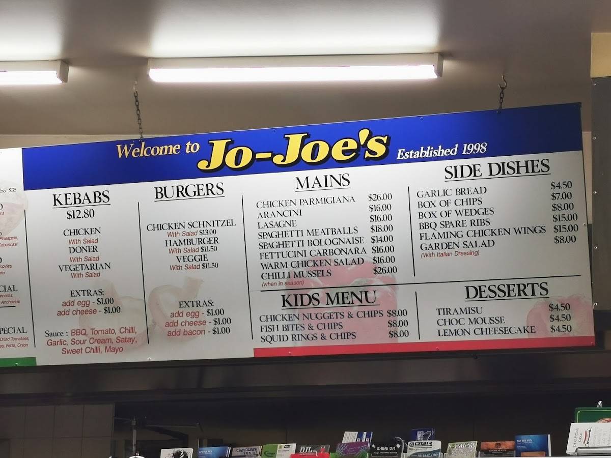 Menu at Jo-Joe's Dial-A-Pizza & Kebab restaurant, Albany