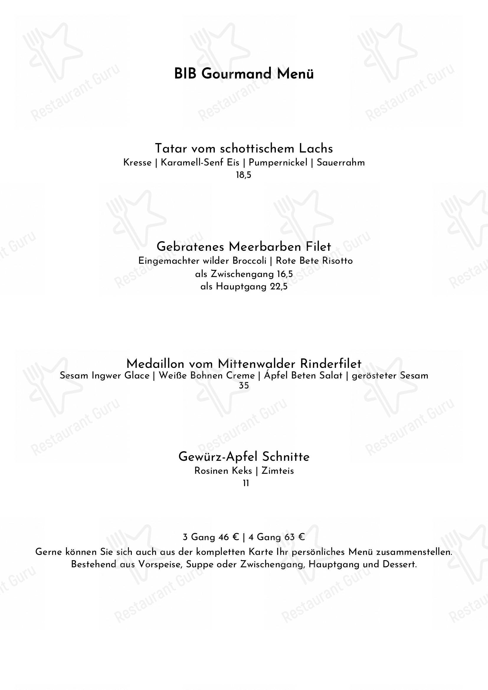 Speisekarte von Joseph Naus Stub´n restaurant, Garmisch-Partenkirchen ...