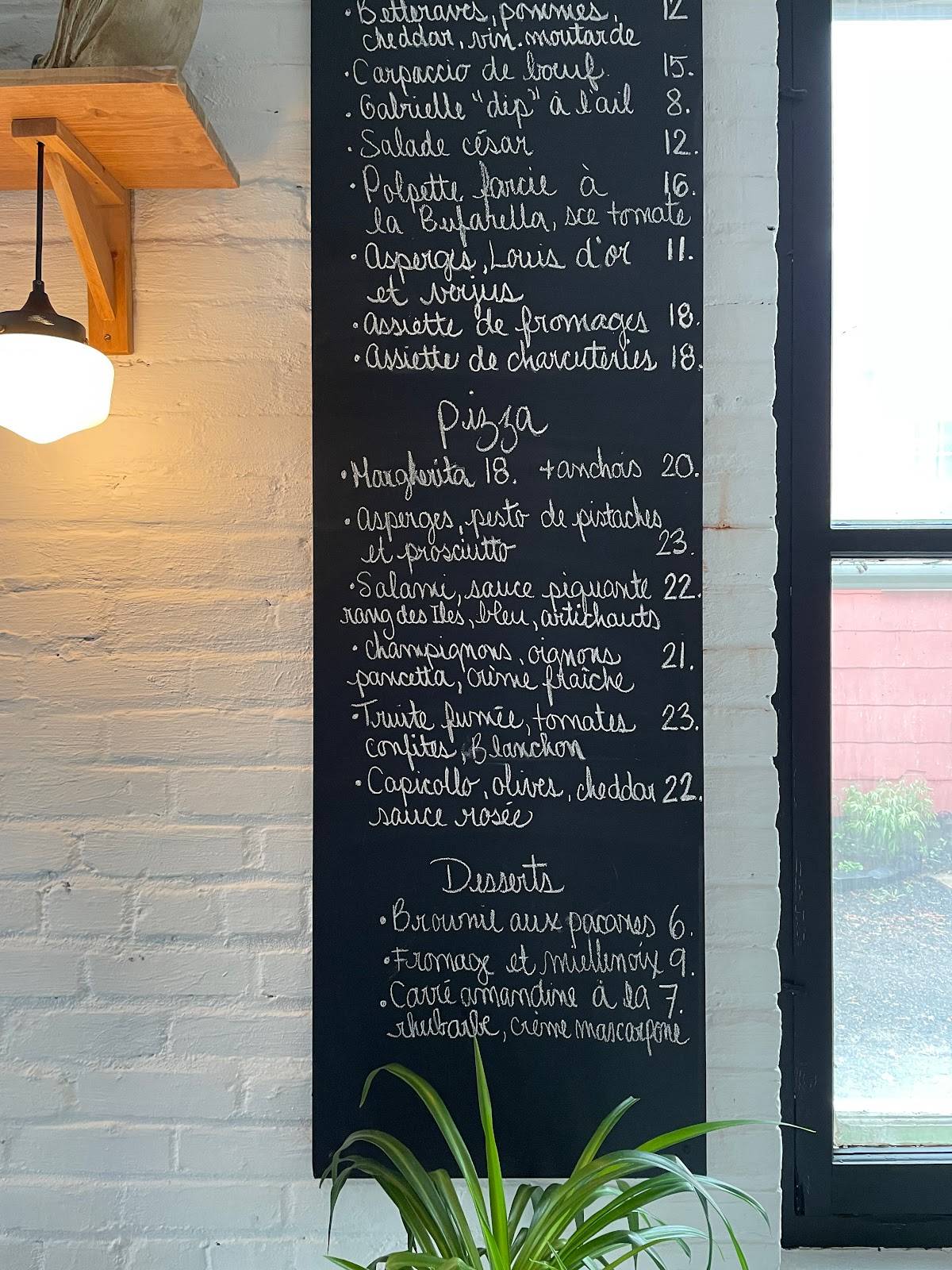 Menu au Jules fromages & convives restaurant, Shawinigan