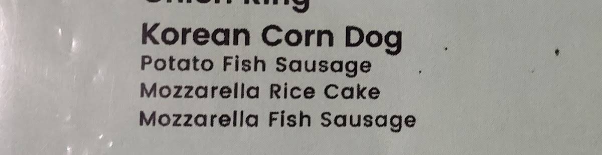 Menu at K Pocha restaurant, Knoxville