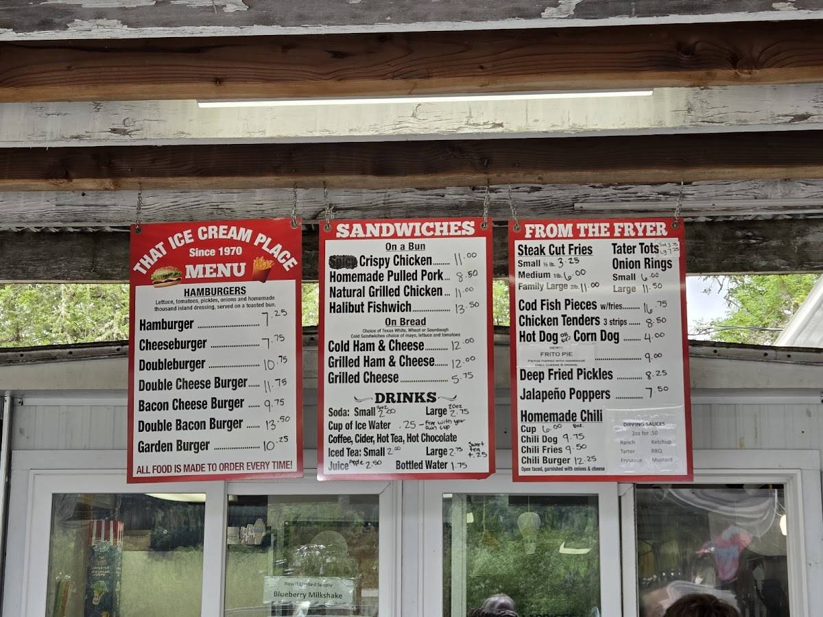 Menu at K & R Drive-Inn restaurant, Rice Hill