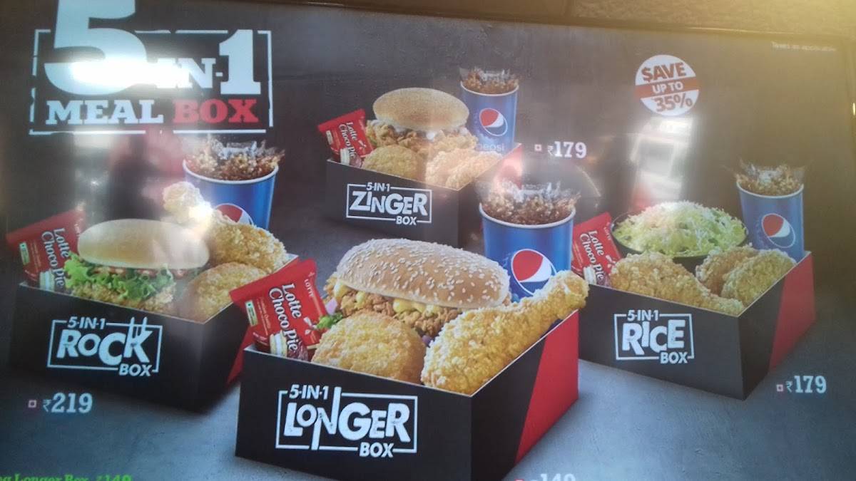 Menu at KFC, Kadapa