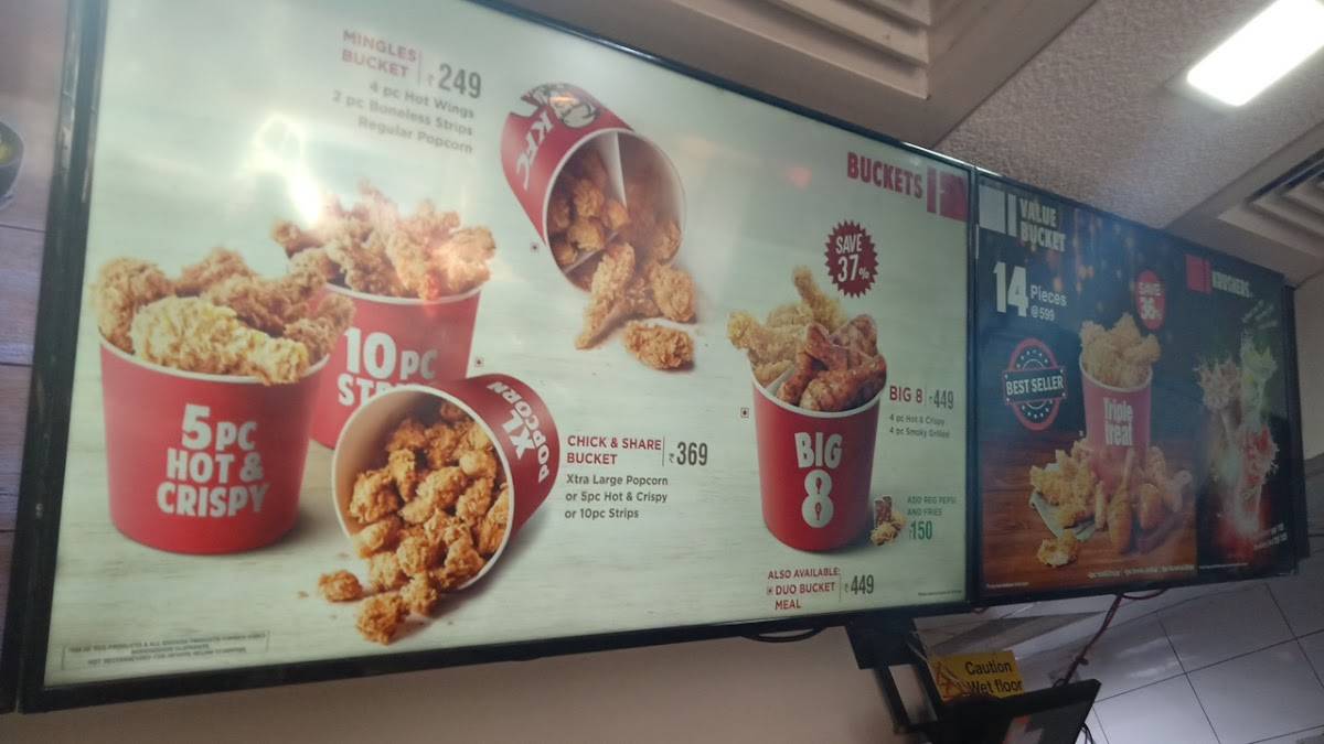 Menu at KFC, Kadapa