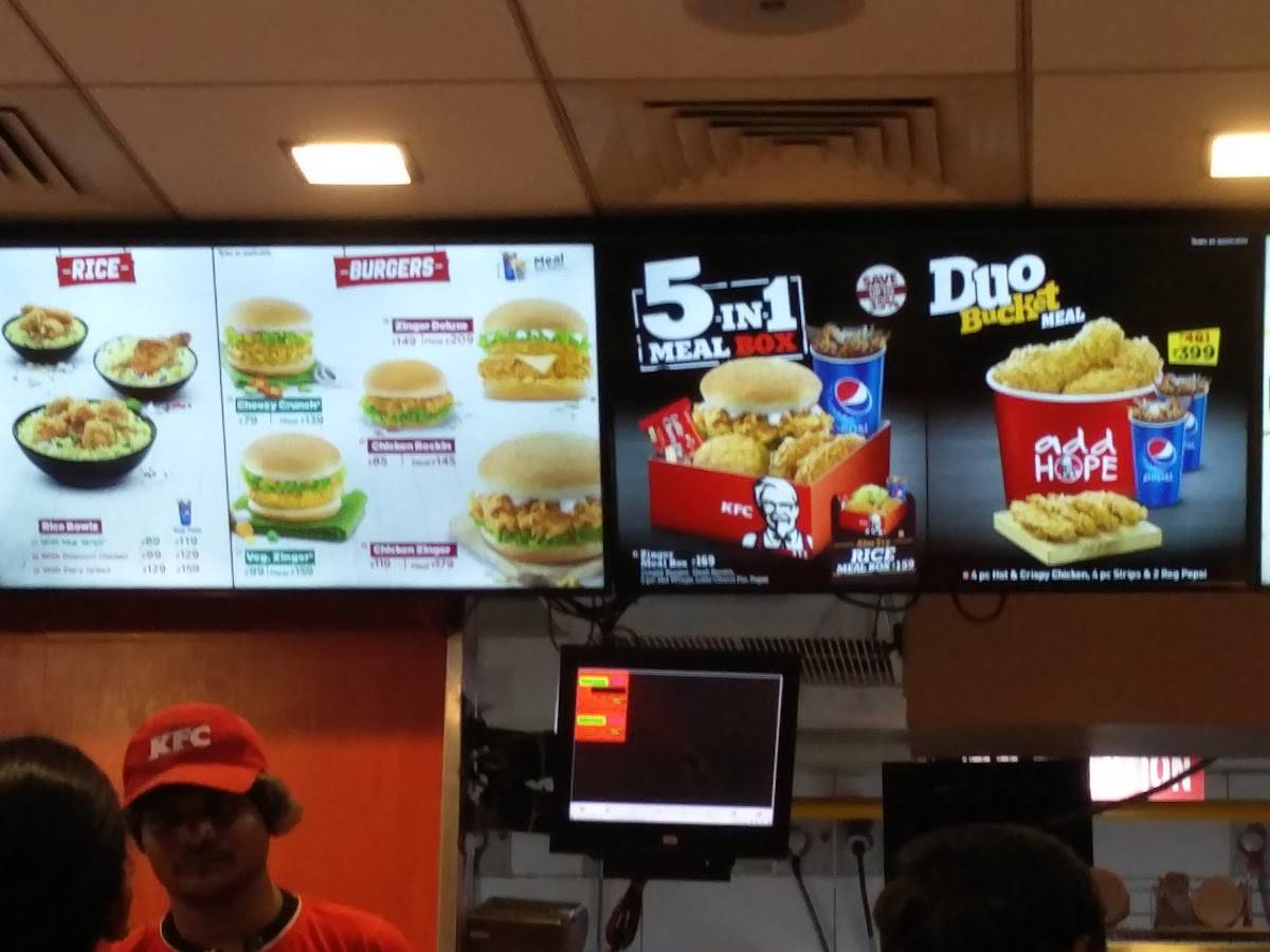 Menu at KFC, Kadapa