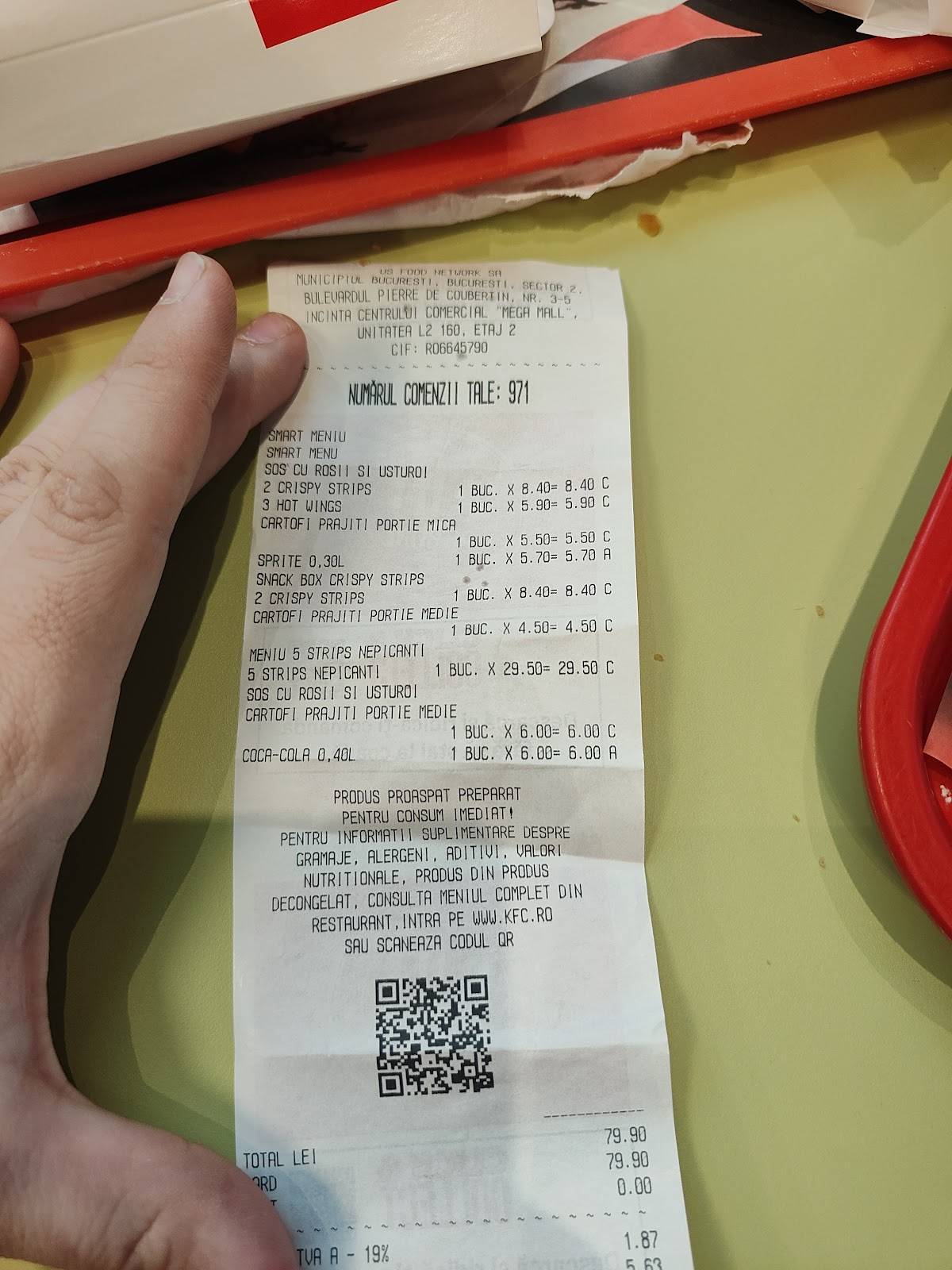Menu at KFC Mega Mall, Bucharest, Bulevardul Pierre de Coubertin 3-5