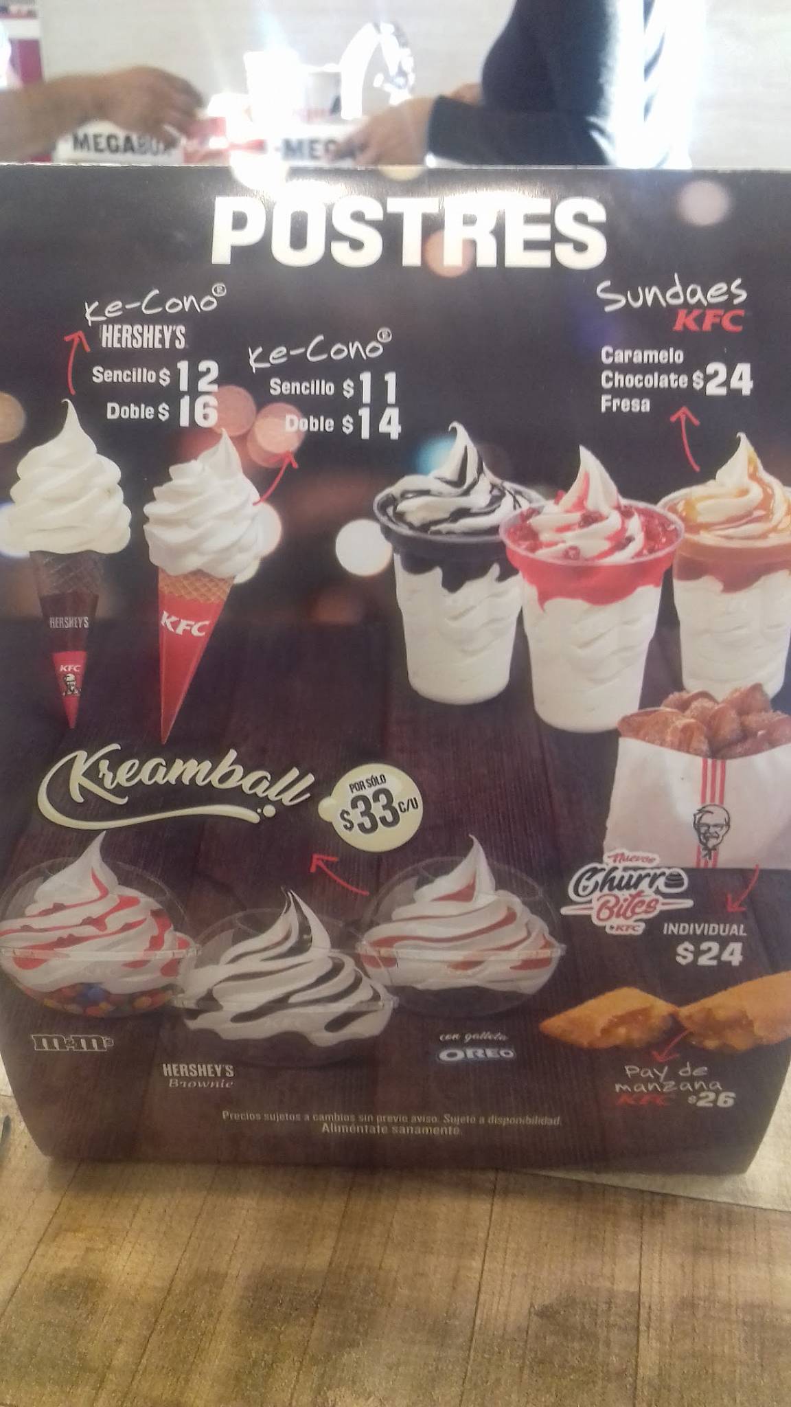 Carta del restaurante KFC Mirasierra, Saltillo, Blvd. Fundadores