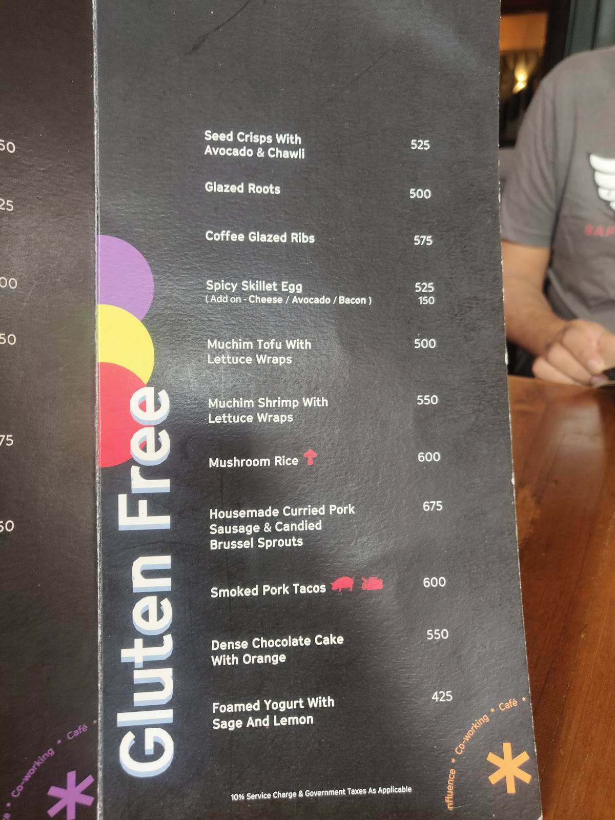 Menu at KMC*, Mumbai
