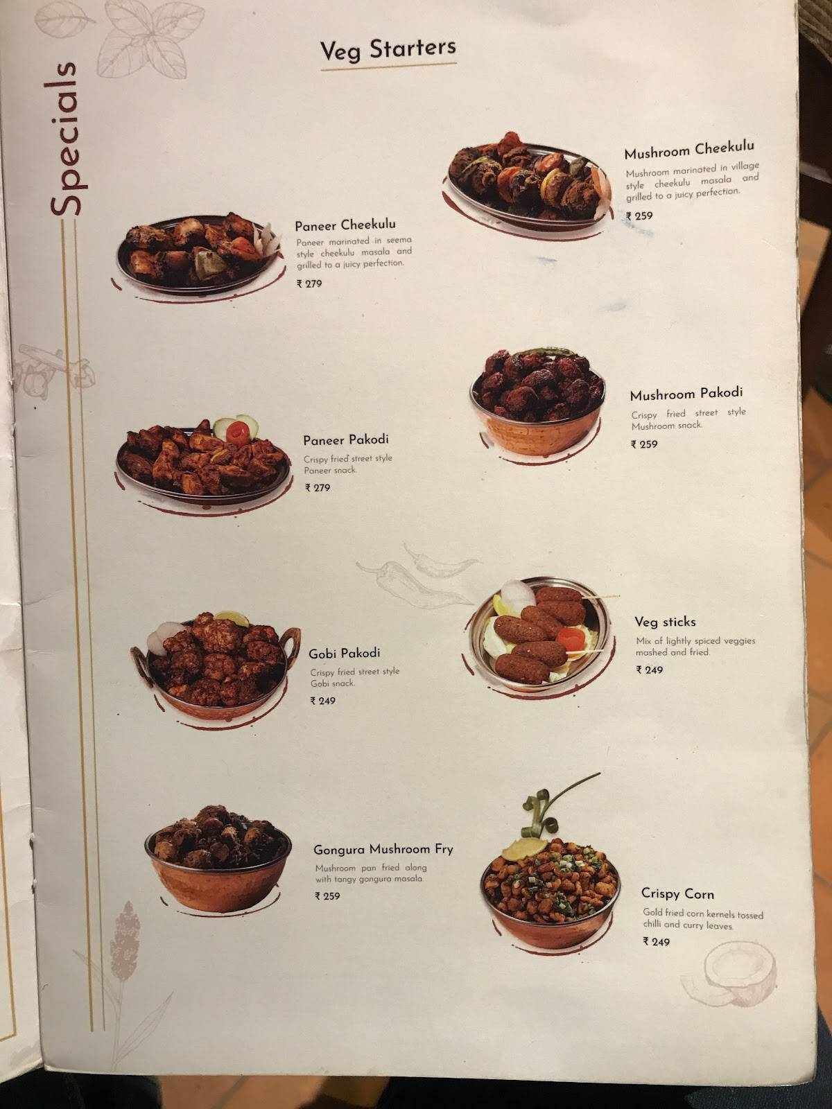 Menu at Kritunga Restaurant - Kokapet, Hyderabad