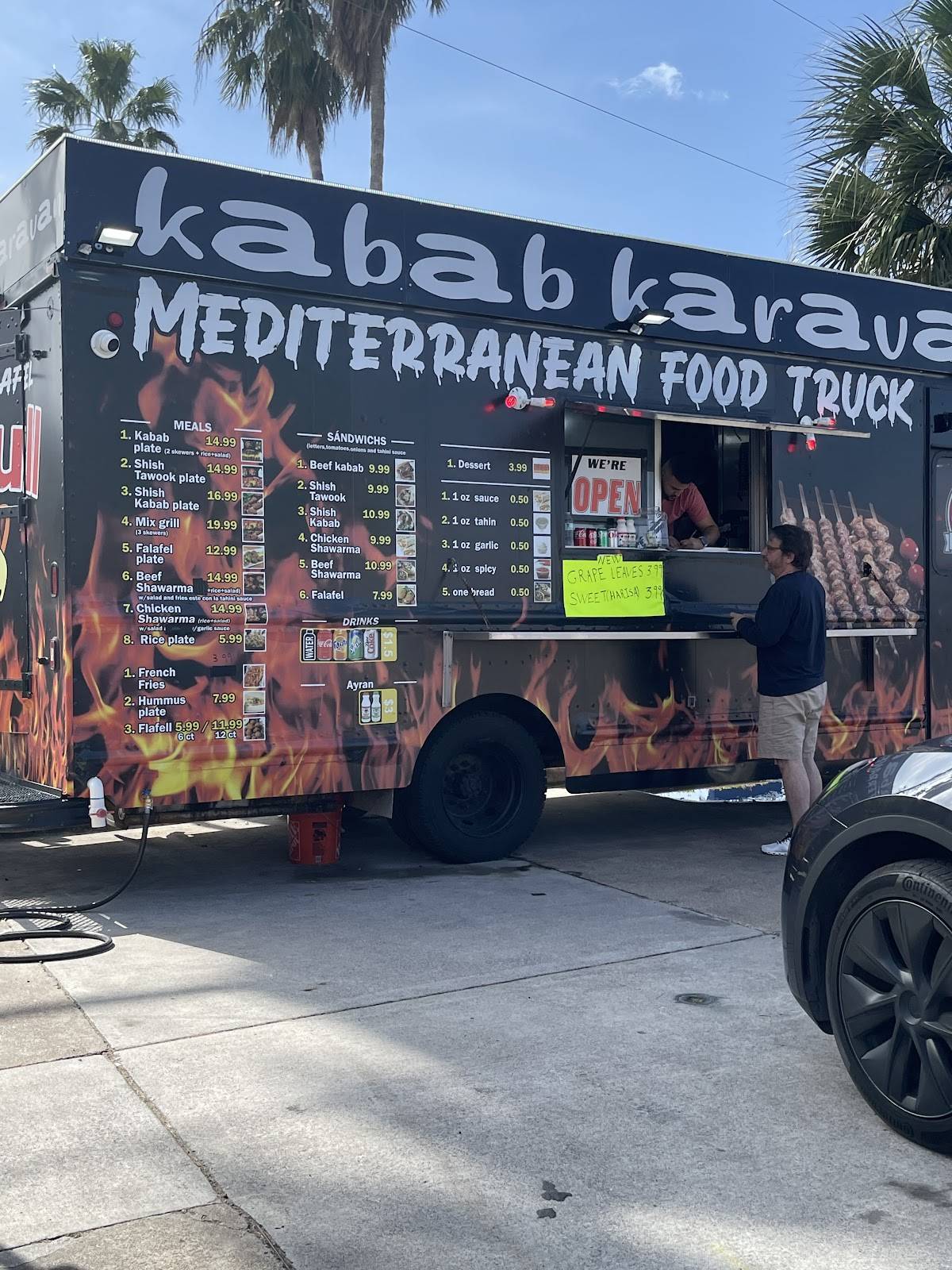 Menu at Kabab karavan Mediterranean food truck restaurant, Brownsville