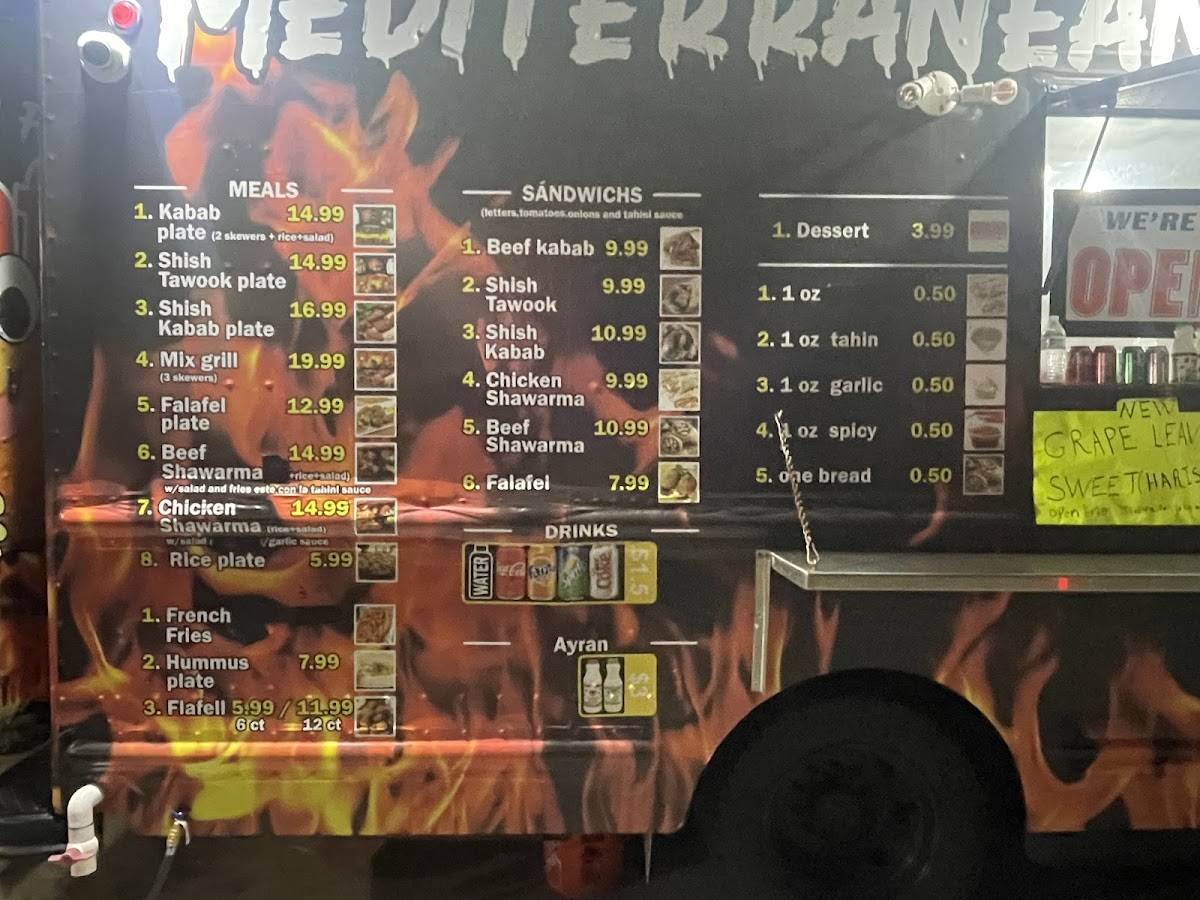 Menu at Kabab karavan Mediterranean food truck restaurant, Brownsville